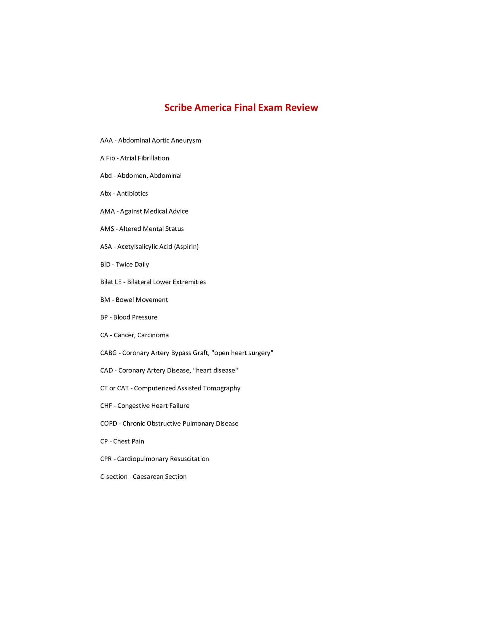 Scribe America Final Exam Review - Questions and Answers by ...