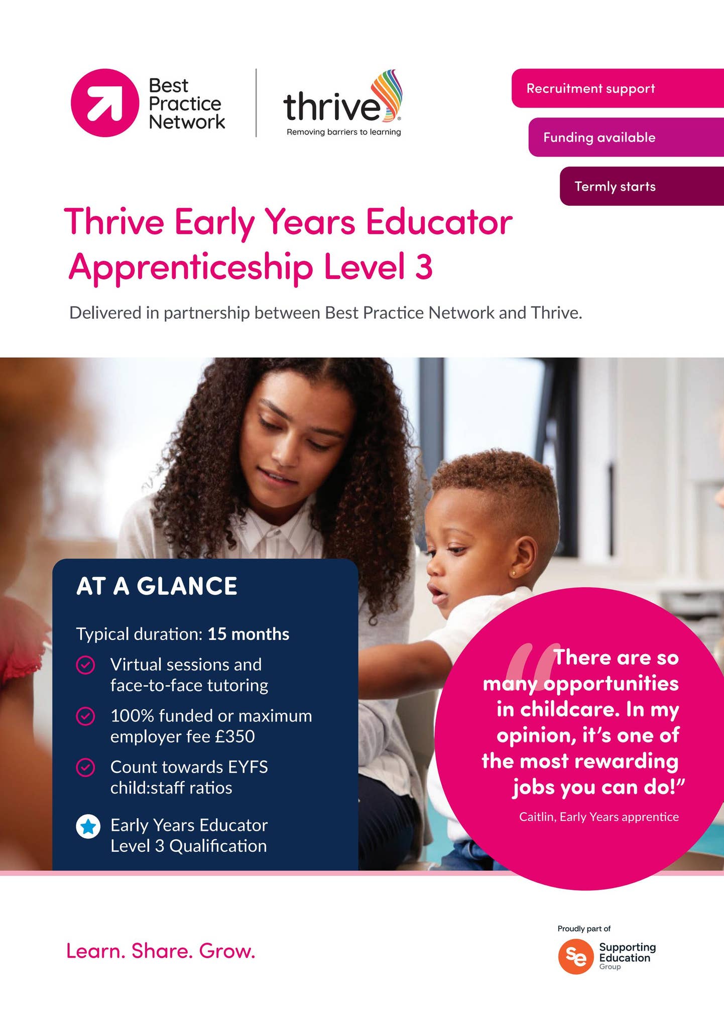 Thrive Early Years Educator Apprenticeship Brochure by Best-Practice ...