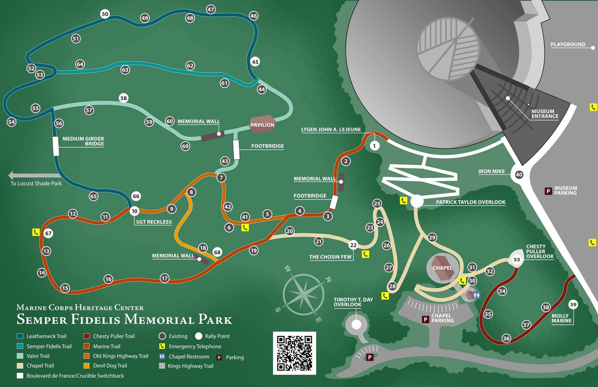 Semper Fidelis Memorial Park Map by Marine Corps Heritage Foundation ...