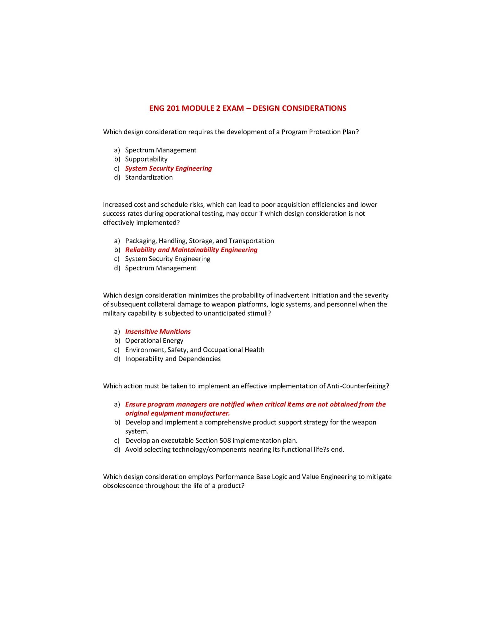 ENGLISH 201 ENG 201 MODULE 2 EXAM – DESIGN CONSIDERATIONS by ...