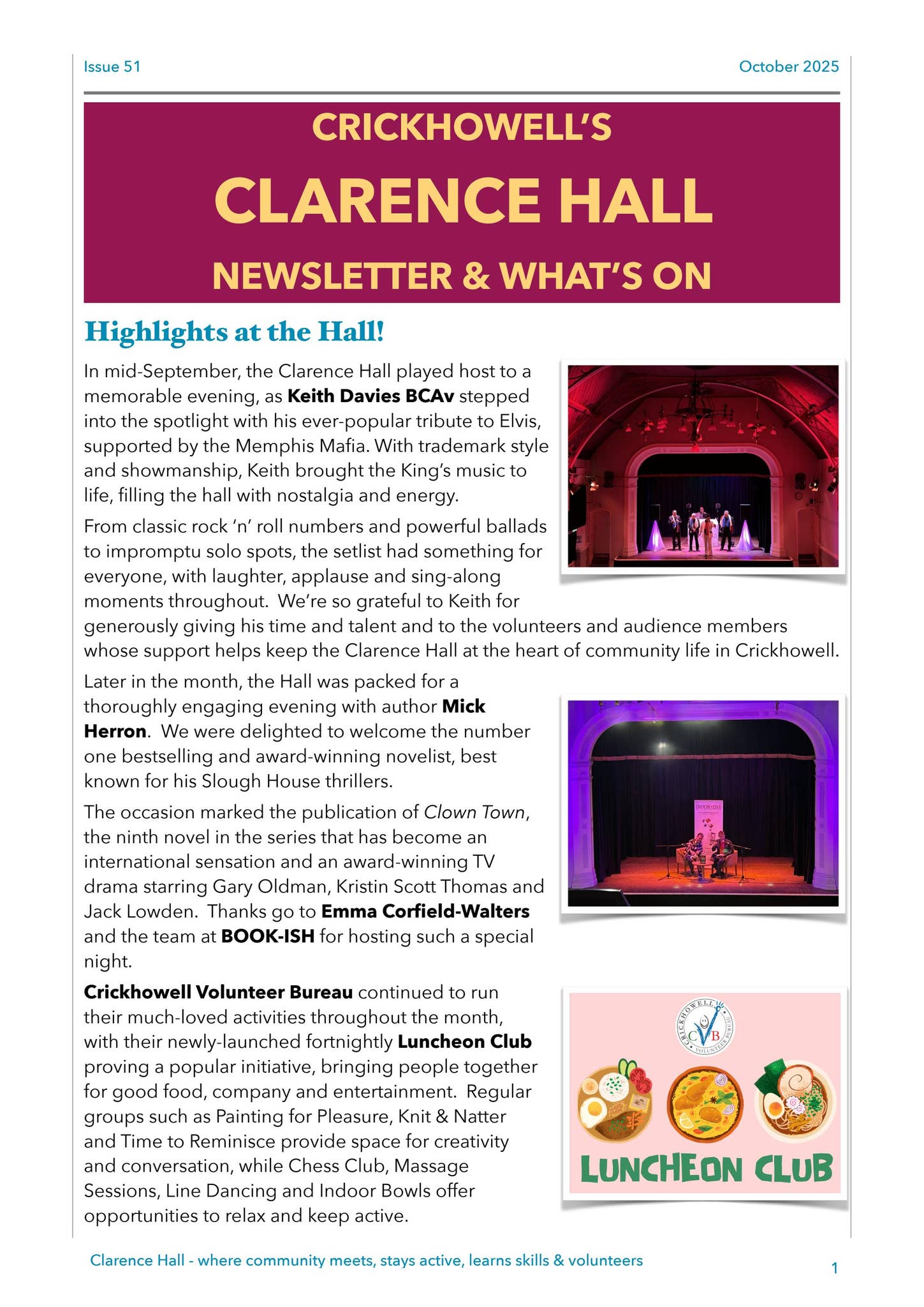 Clarence Hall Newsletter No 51, October 2025 by ClarenceHall - Issuu