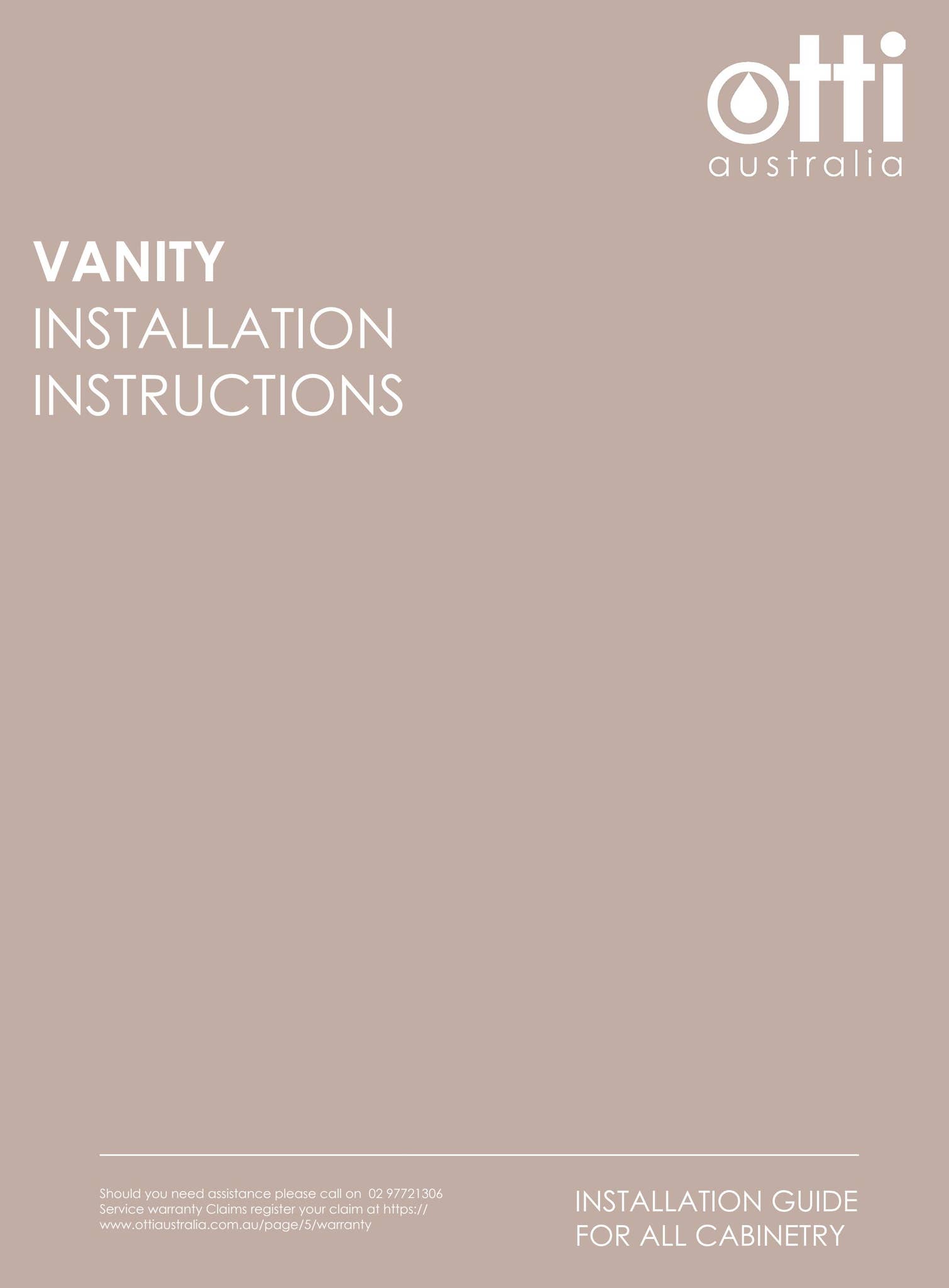 OTTI Vanity Installation Instructions by OTTI Australia - Issuu