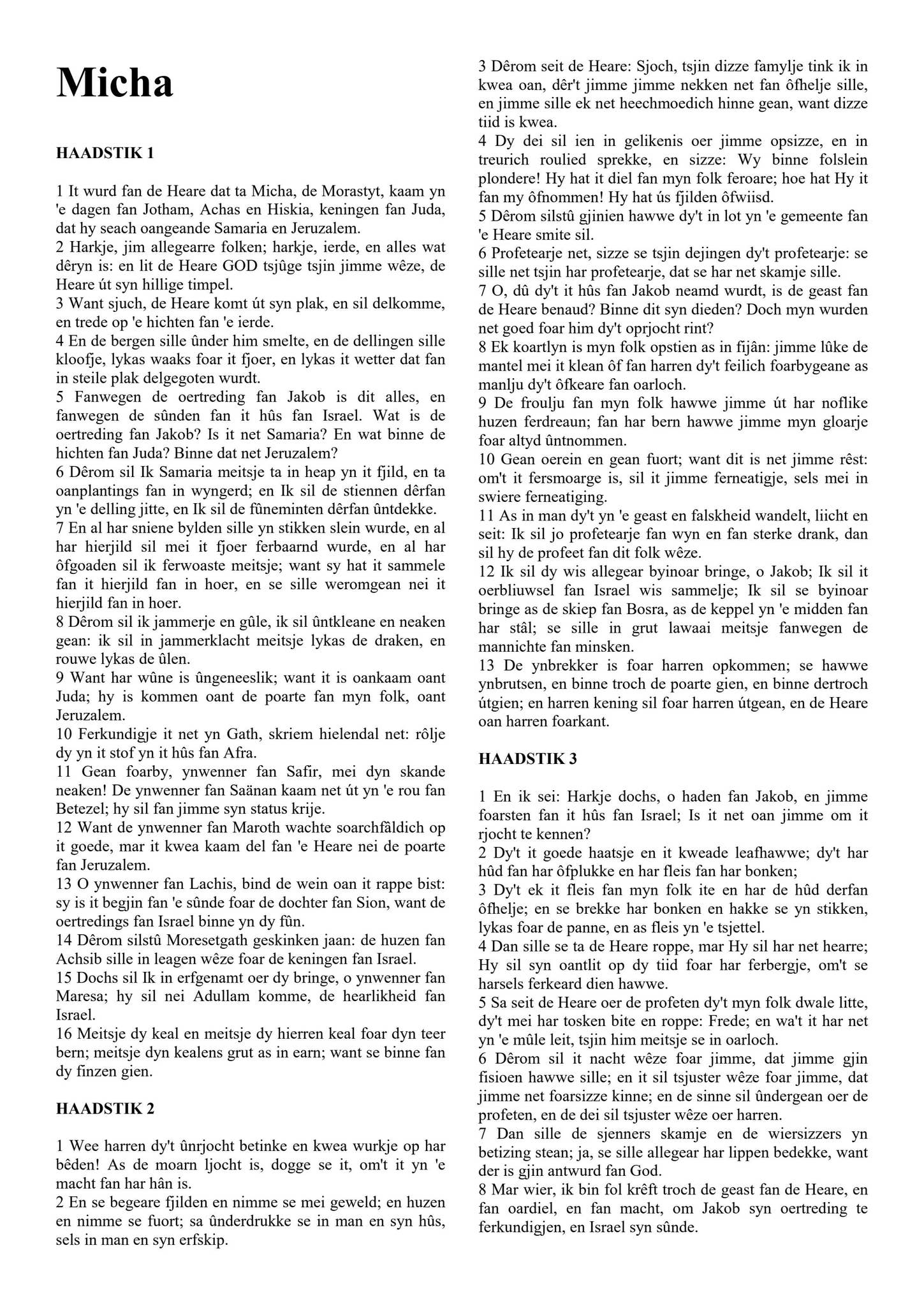 Frisian Western - The Book of Prophet Micah by Filipino Tracts and ...