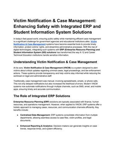 Victim Notification & Case Management by maxwilfer - Issuu