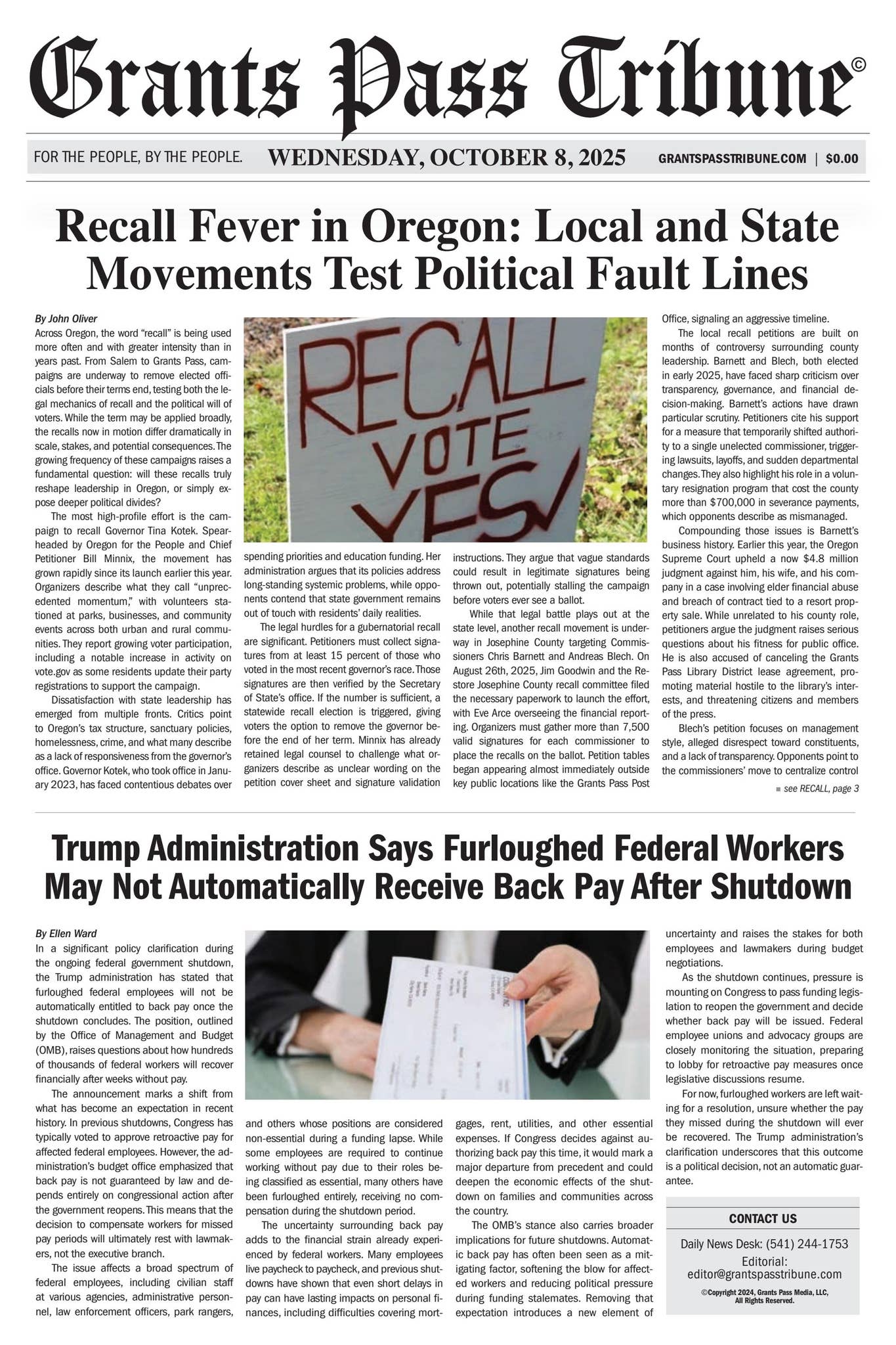 Grants Pass Tribune - Wed. October 8, 2025 by Grants Pass Tribune - Issuu