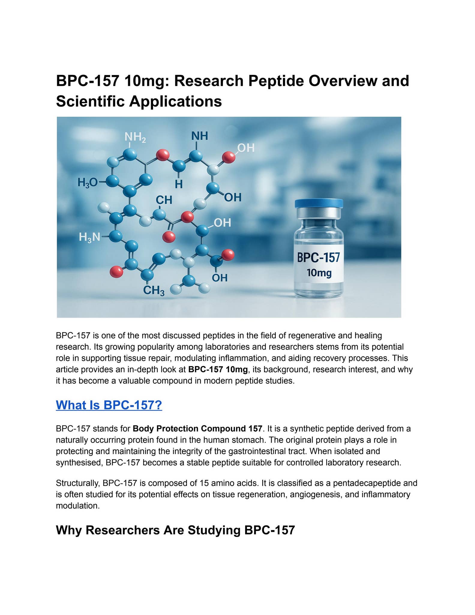 BPC-157 10mg_ Research Peptide Overview and Scientific Applications by ...