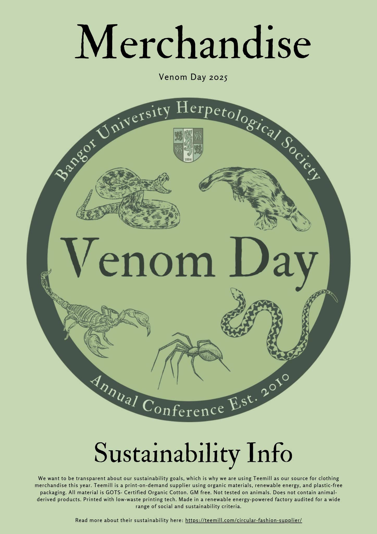 Merchandise Designs Venom Day 2025 by University of Bangor ...