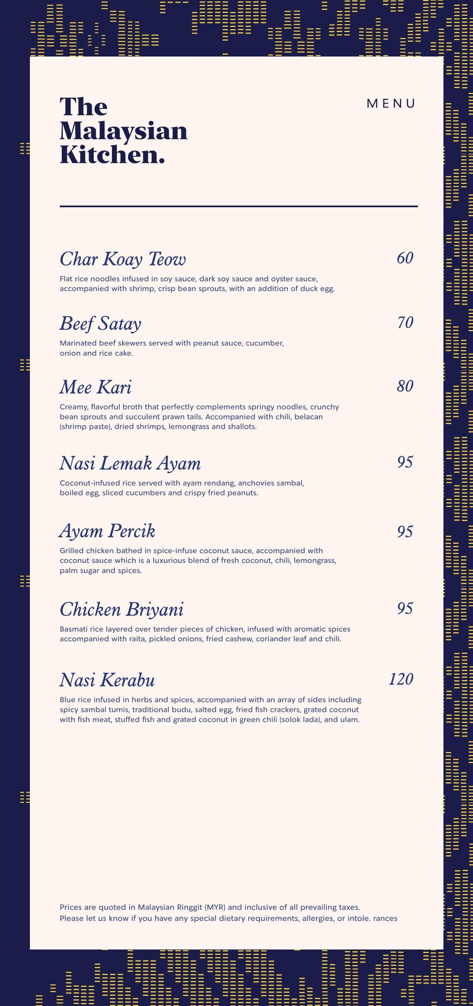 e-Menu: Malaysian Kitchen À La Carte Menu by stregislangkawi - Issuu