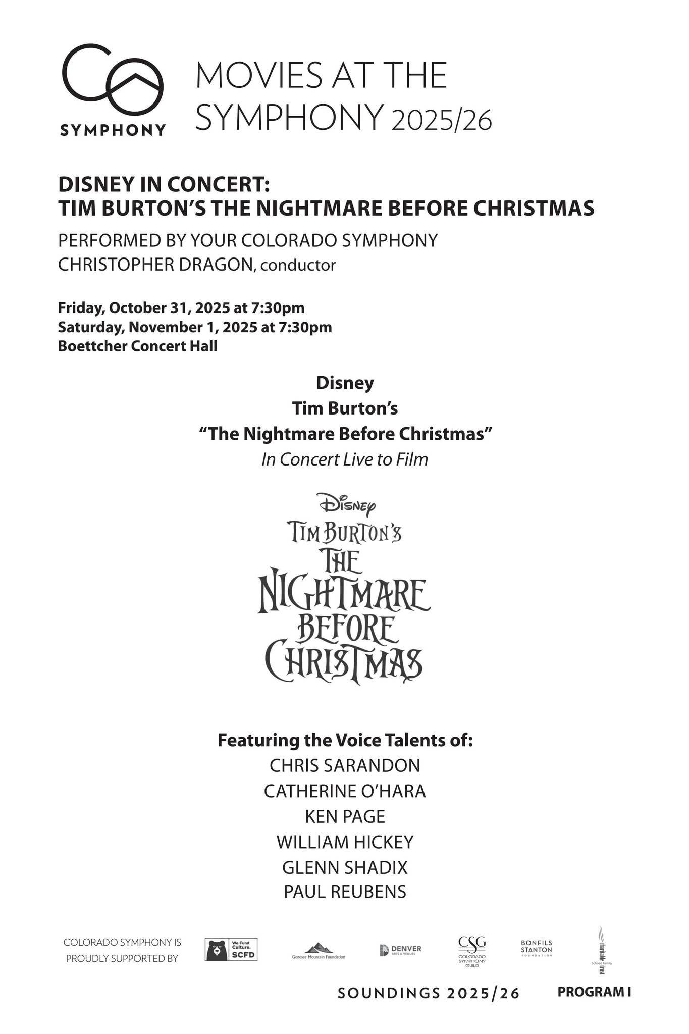 Program Notes: The Nightmare Before Christmas by Colorado Symphony - Issuu