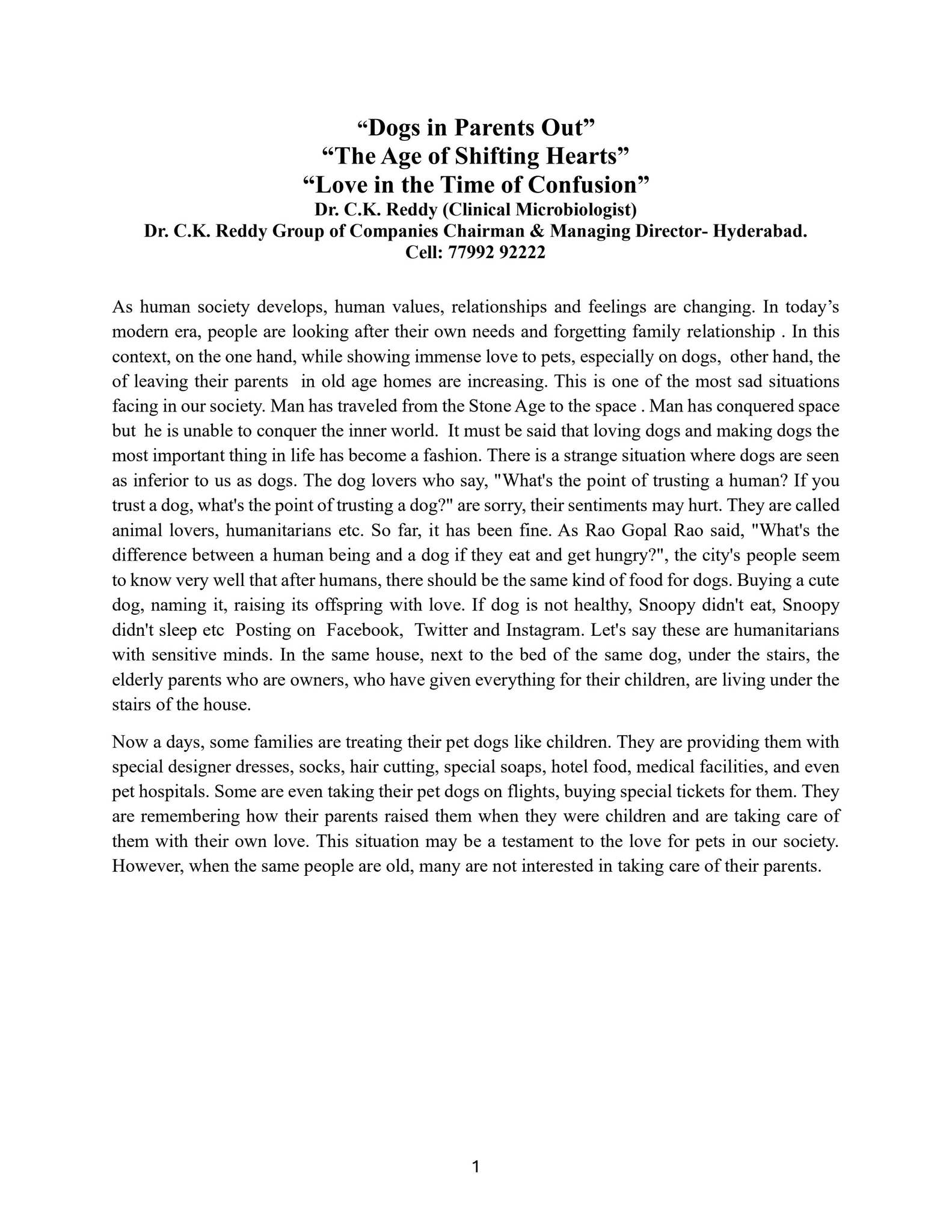 Dogs in Parents Out by chandra ck - Issuu