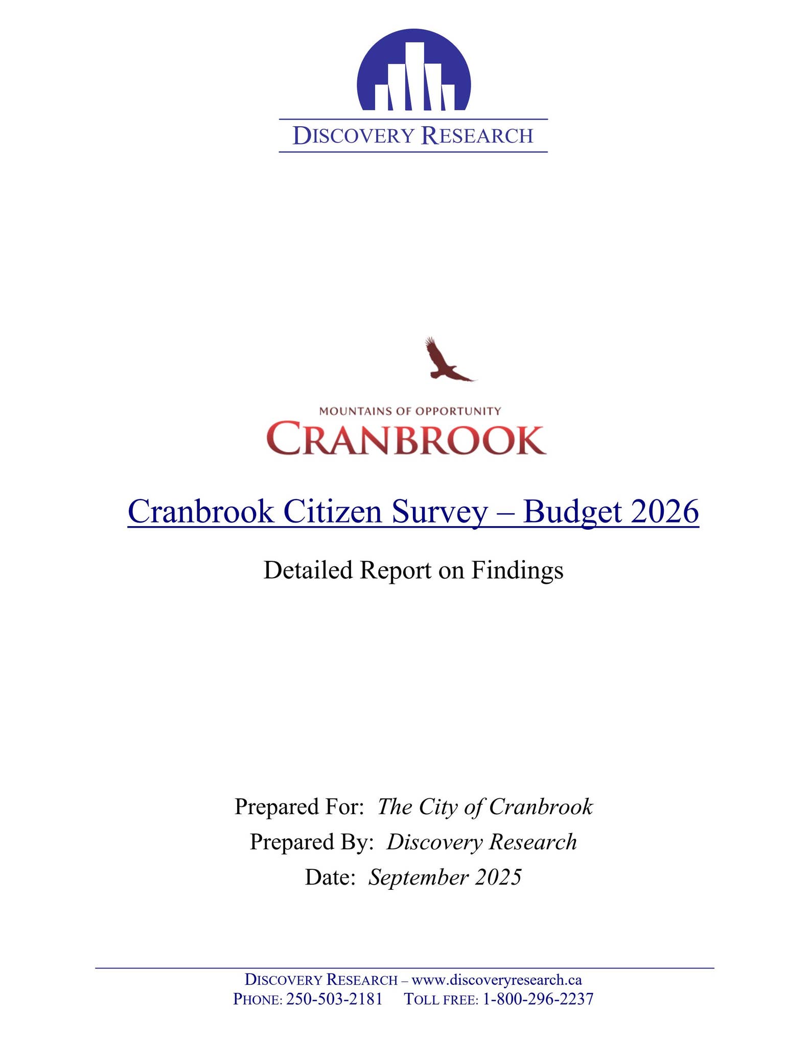 Cranbrook Citizen Survey - Budget 2026 Final Report by City of ...