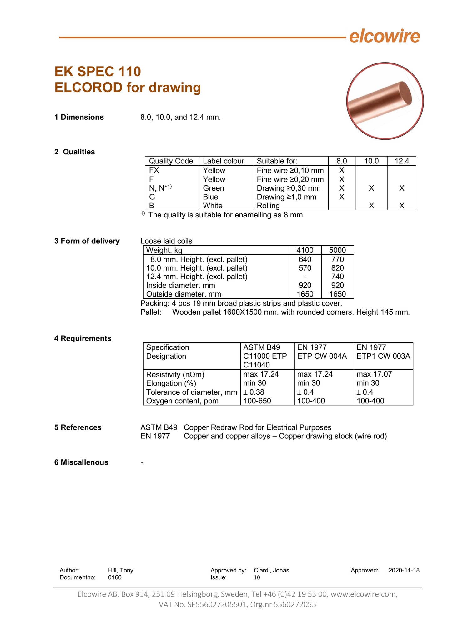 EK SPEC 110 - ELCOROD for drawing by elcowire - Issuu
