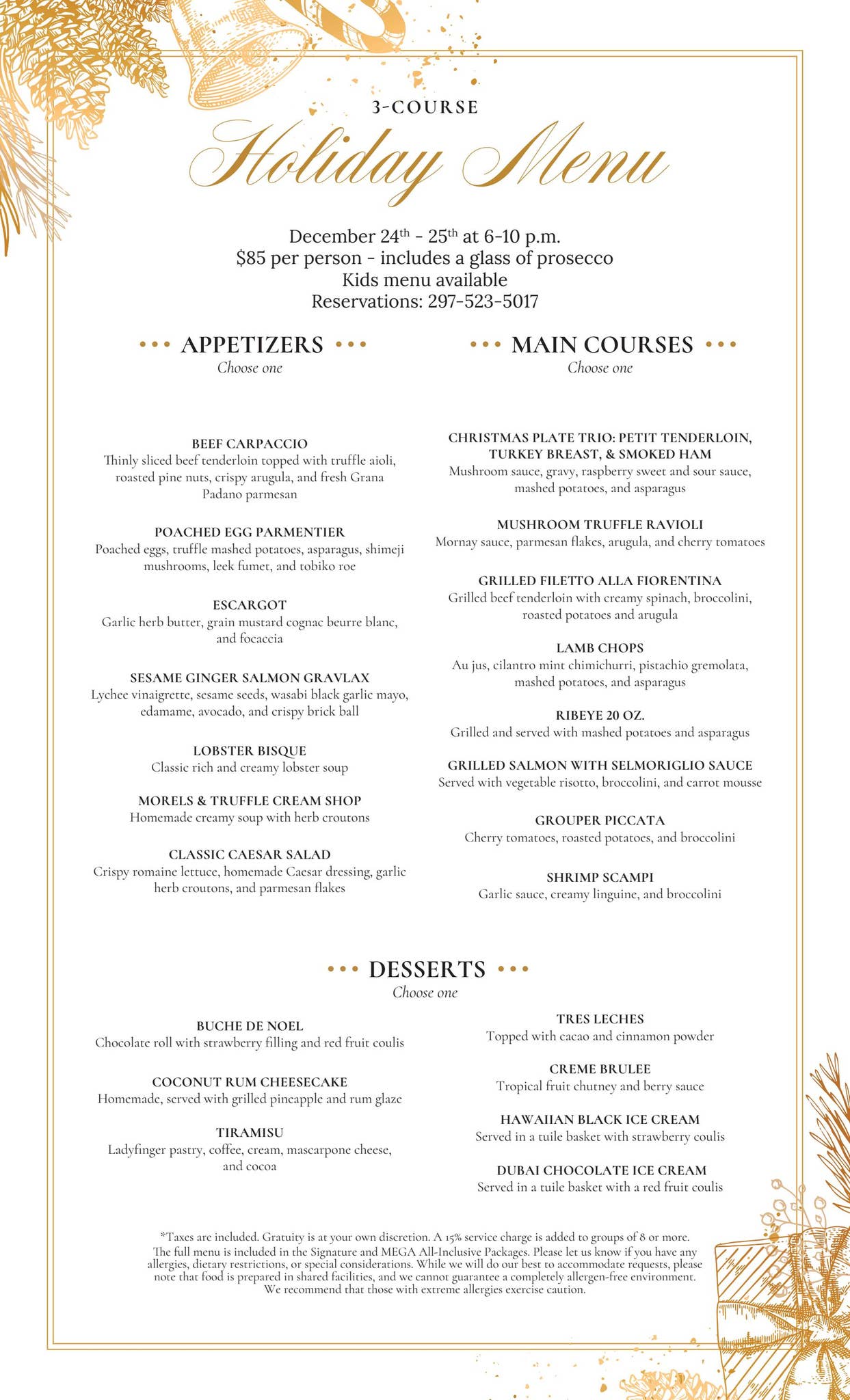 Windows on Aruba Christmas Menu 2025 by Divi Resorts - Issuu
