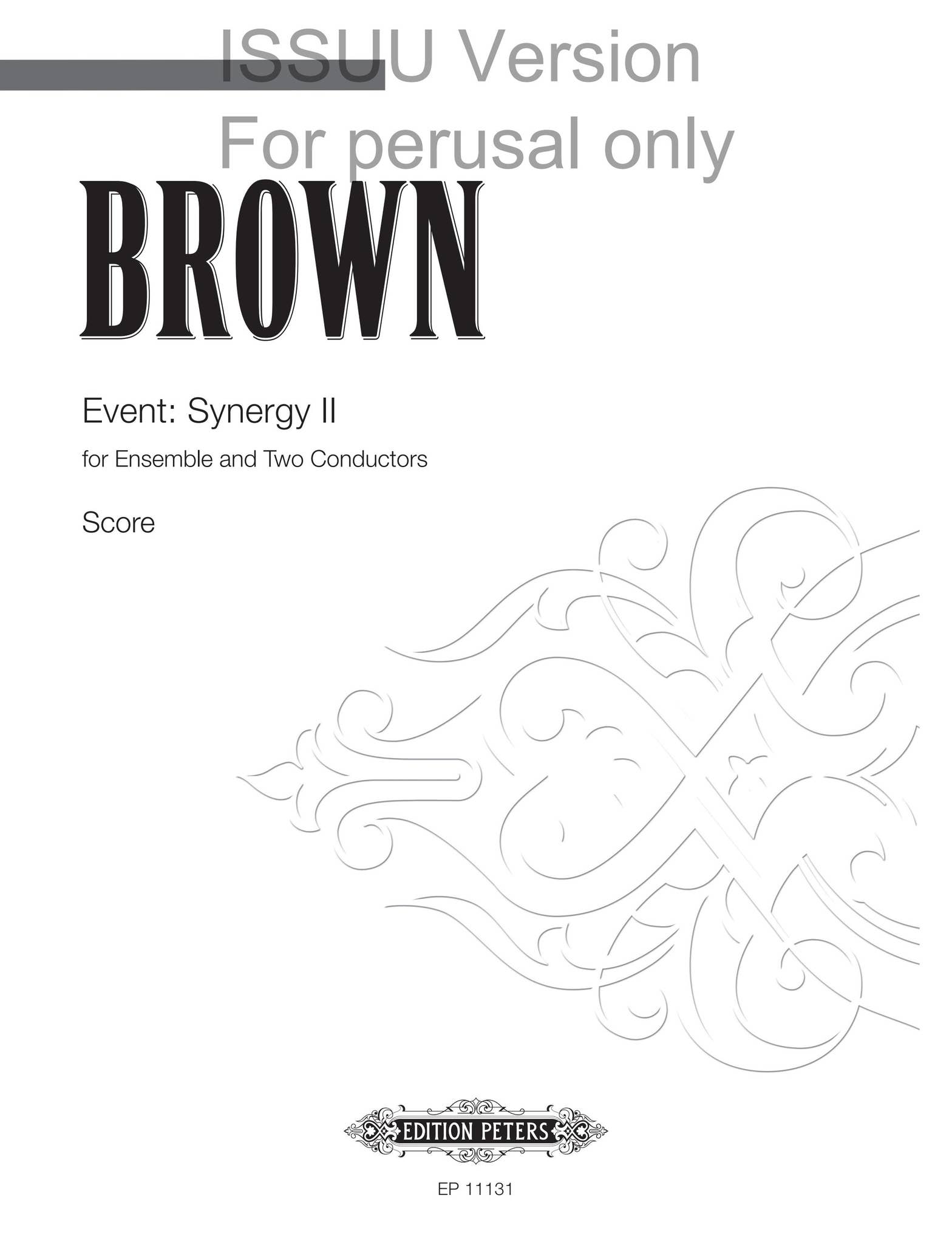 Brown EVENT: SYNERGY II by ScoresOnDemand - Issuu