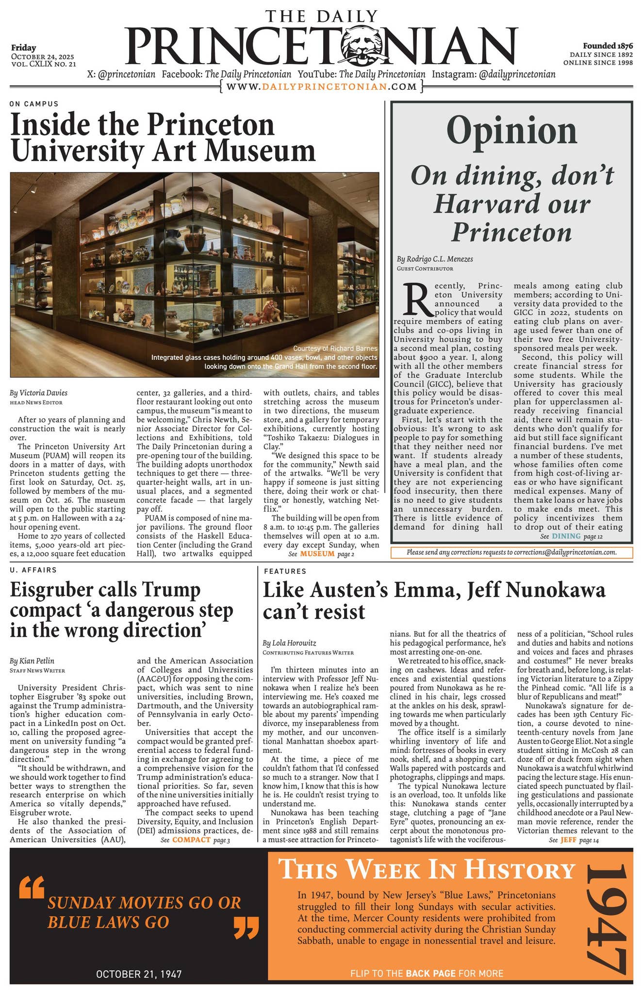 The Daily Princetonian: October 24, 2025 by The Daily Princetonian - Issuu