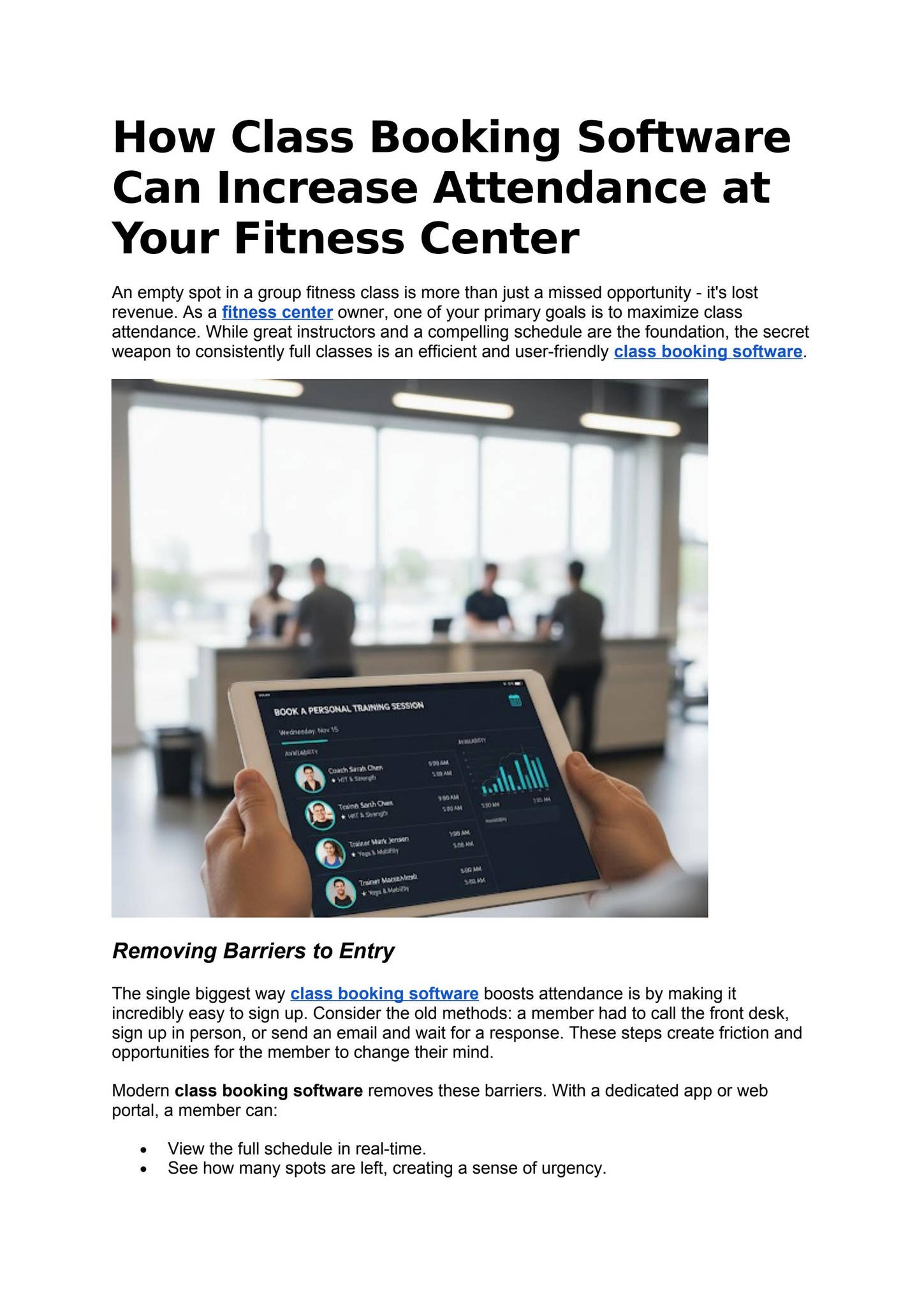 How Class Booking Software Can Increase Attendance at Your Fitness ...