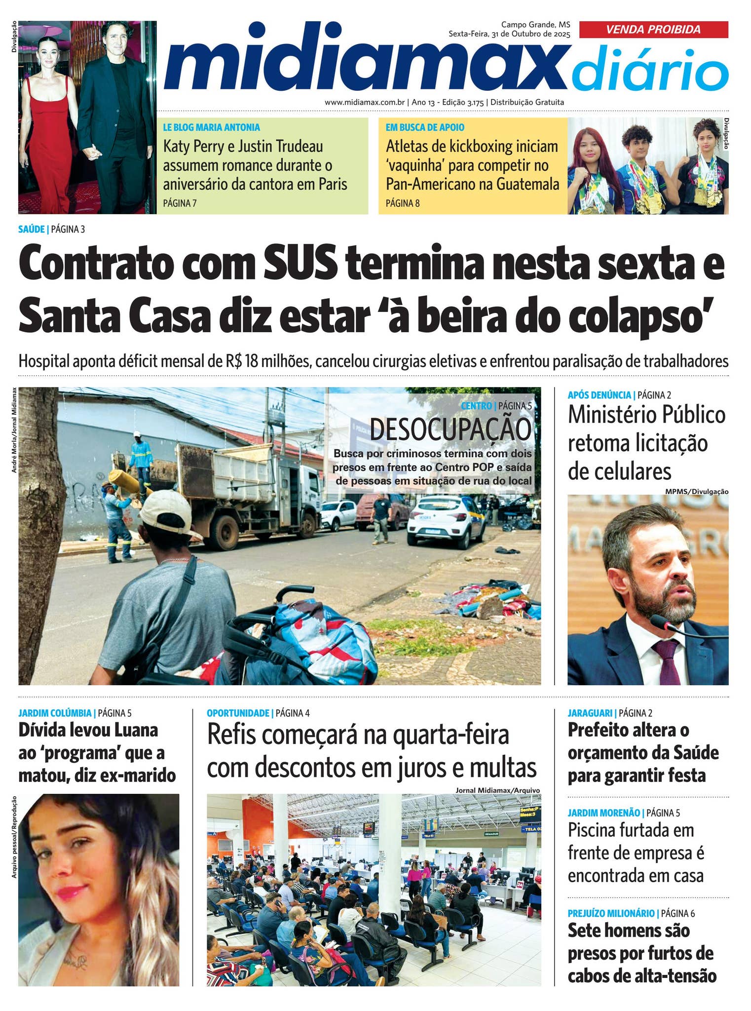 Midiamax Diário | 31 de outubro de 2025 | Contrato com SUS termina ...