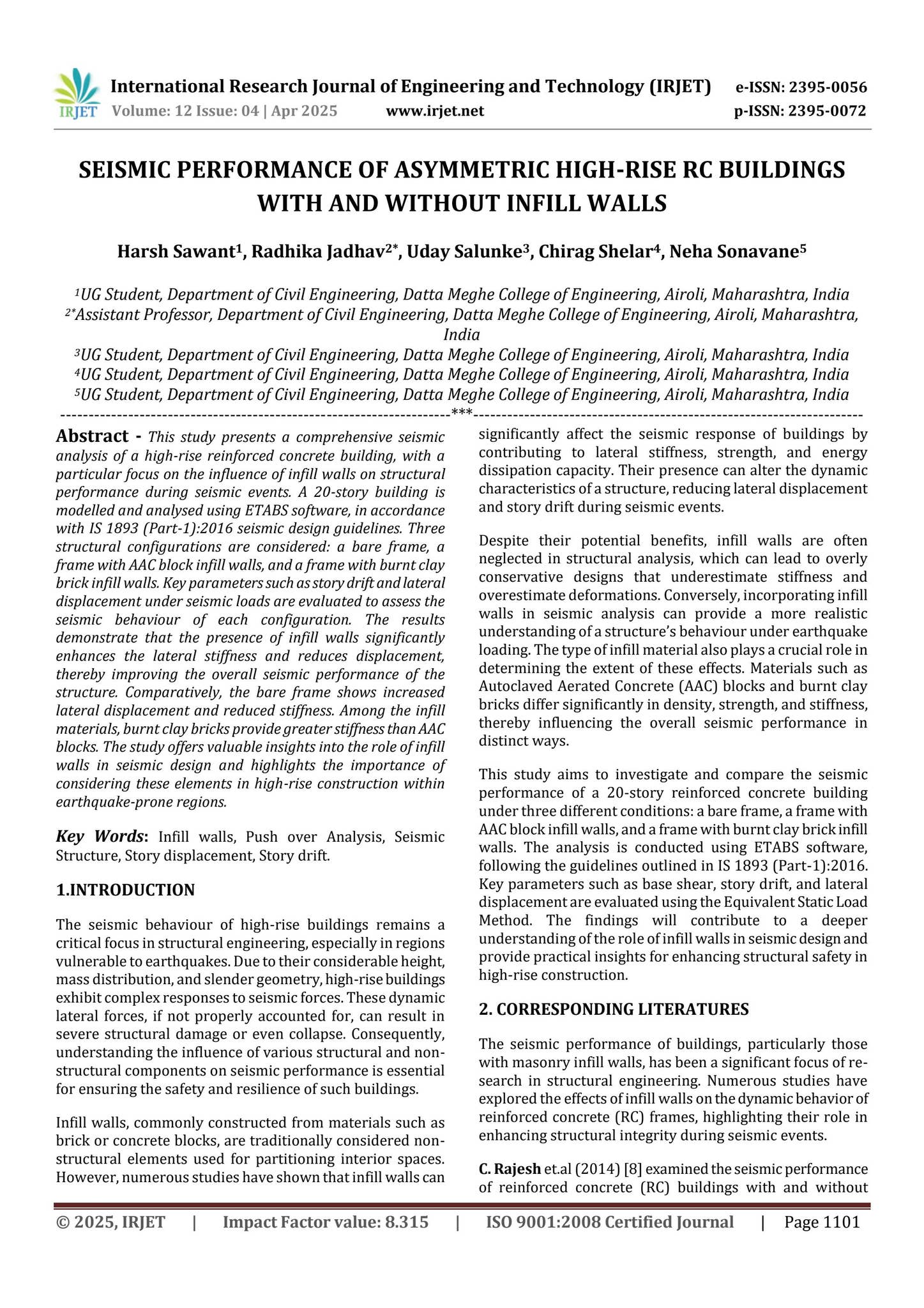 SEISMIC PERFORMANCE OF ASYMMETRIC HIGH-RISE RC BUILDINGS WITH AND ...
