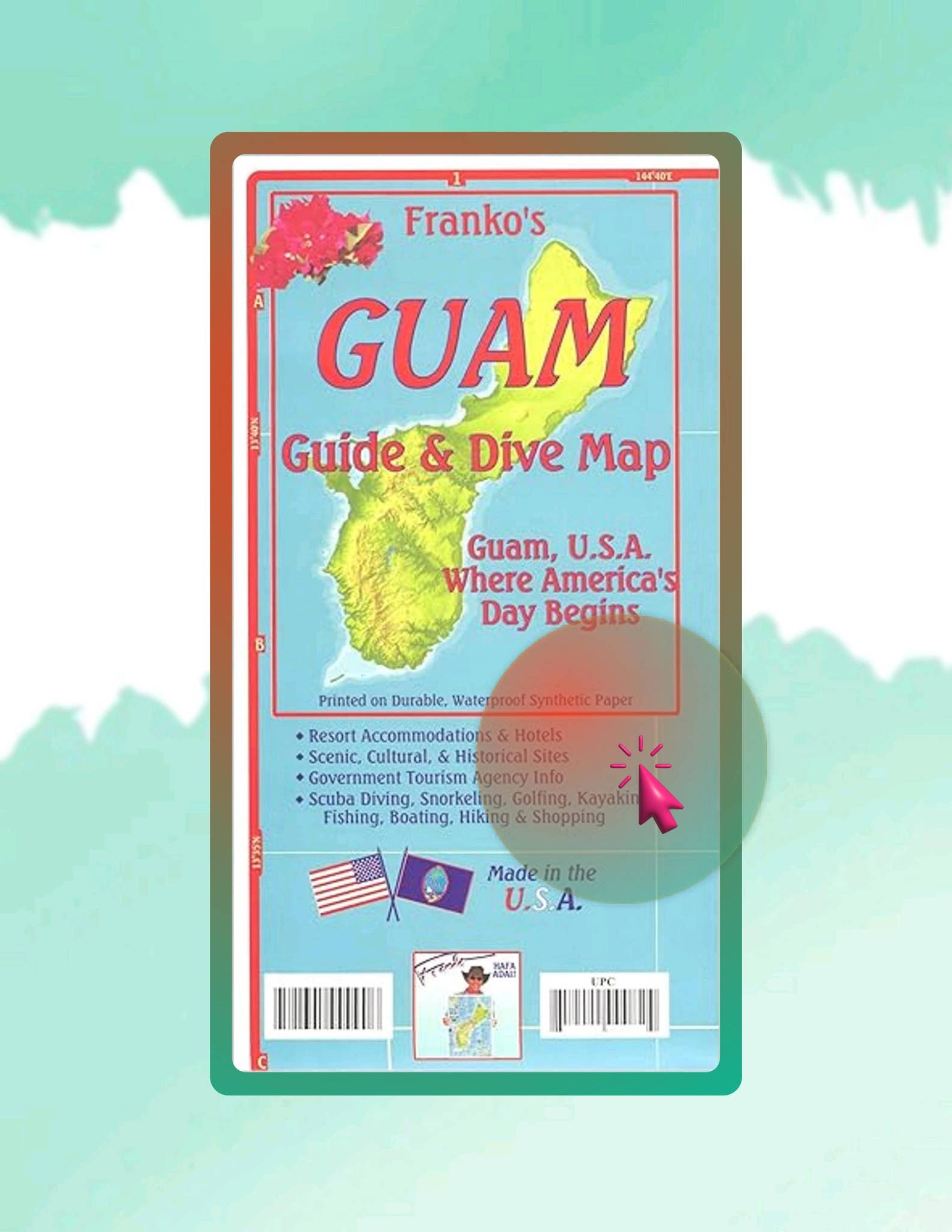 Digital PDF Guam (Micronesia) 1:94,000 Guide & Dive Map, waterproof ...