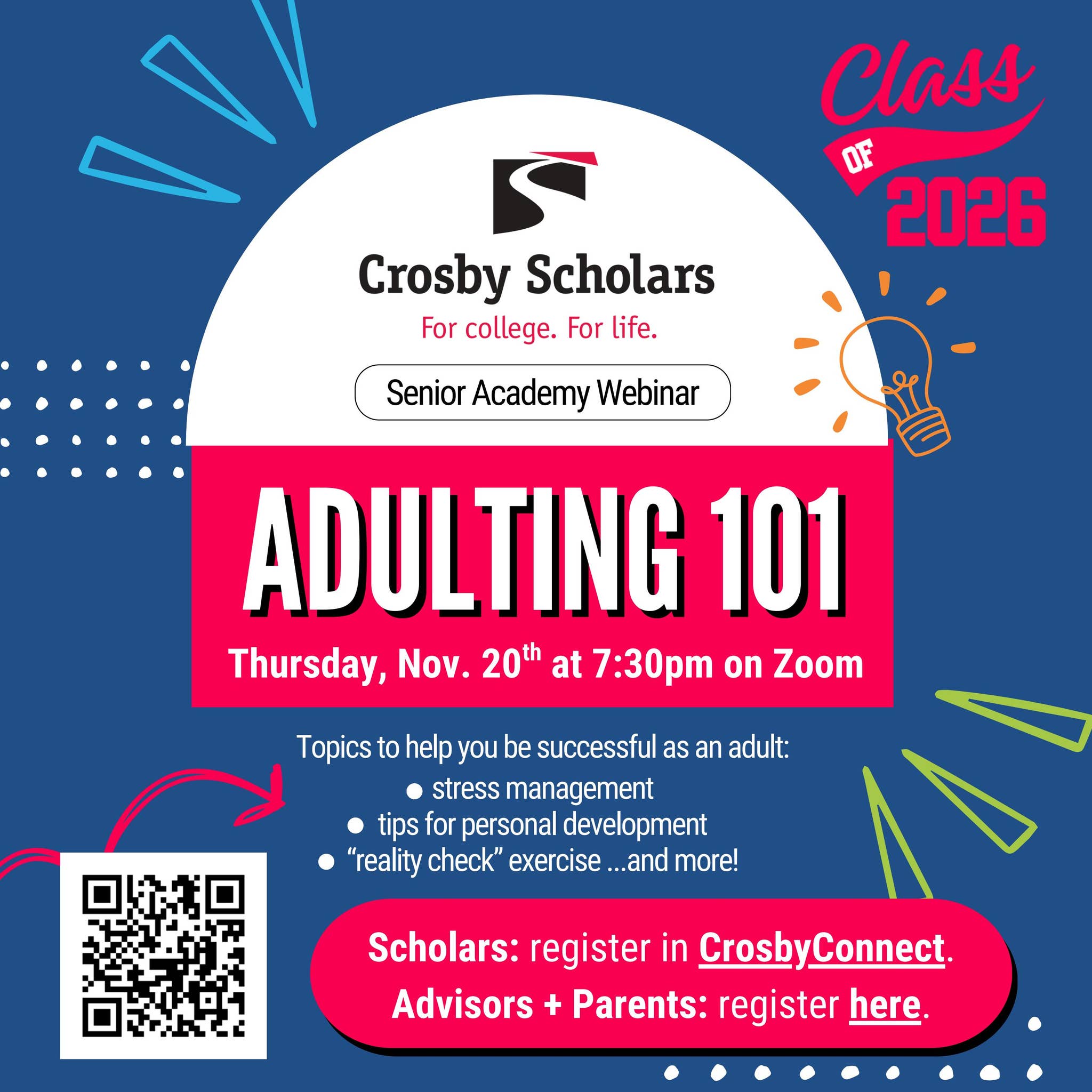 Adulting 101 - Class of 2026 Senior Academy by Crosby Scholars ...