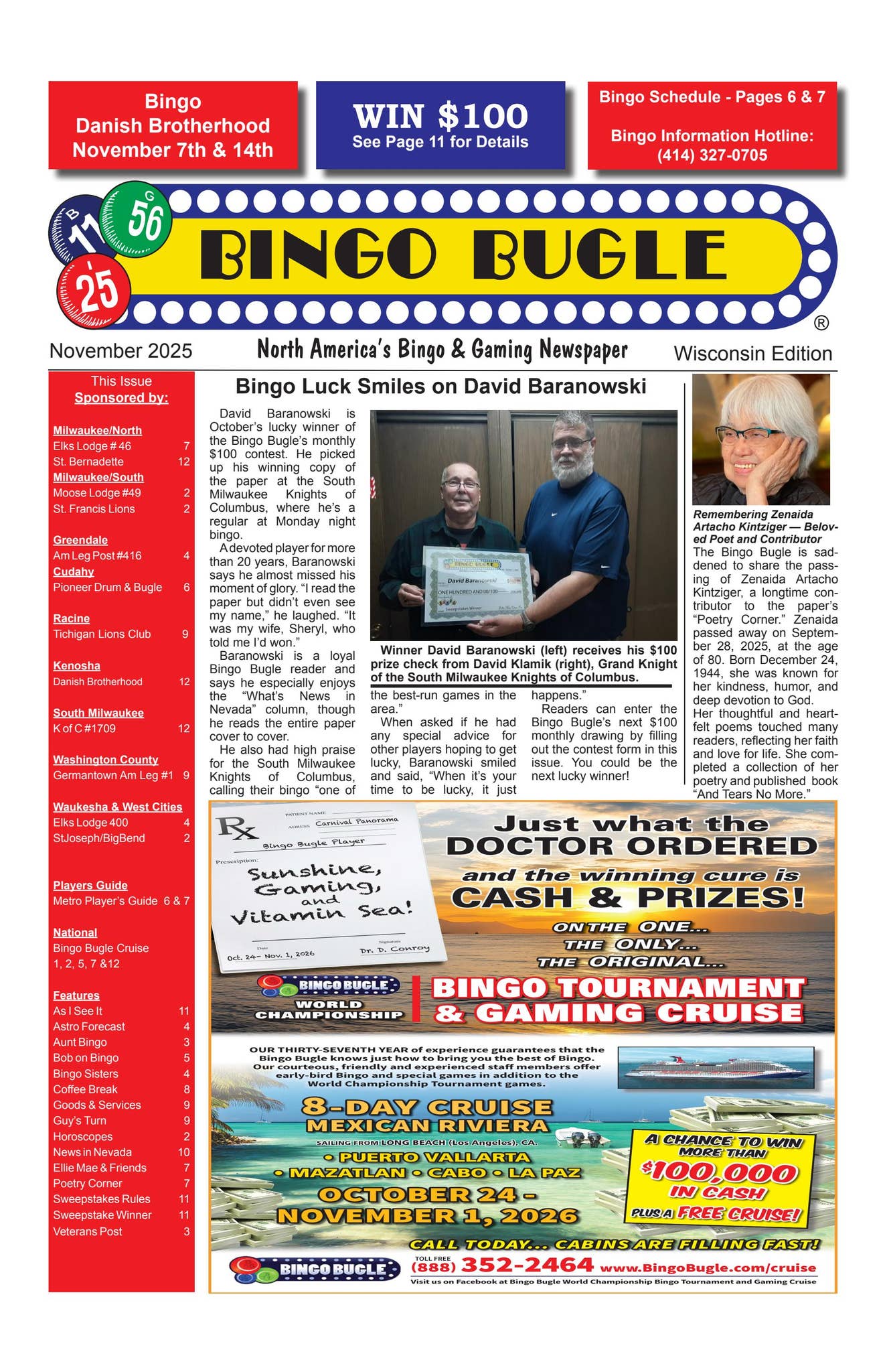 Wisconsin Bingo Bugle November 12 page by Bingo Bugle of Wisconsin - Issuu