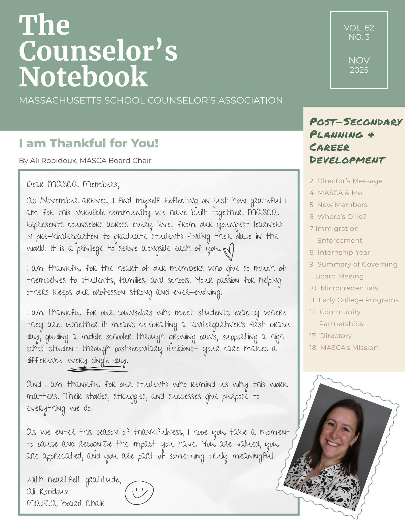 Counselor's Notebook, November 2025 by Massachusetts School Counselors ...