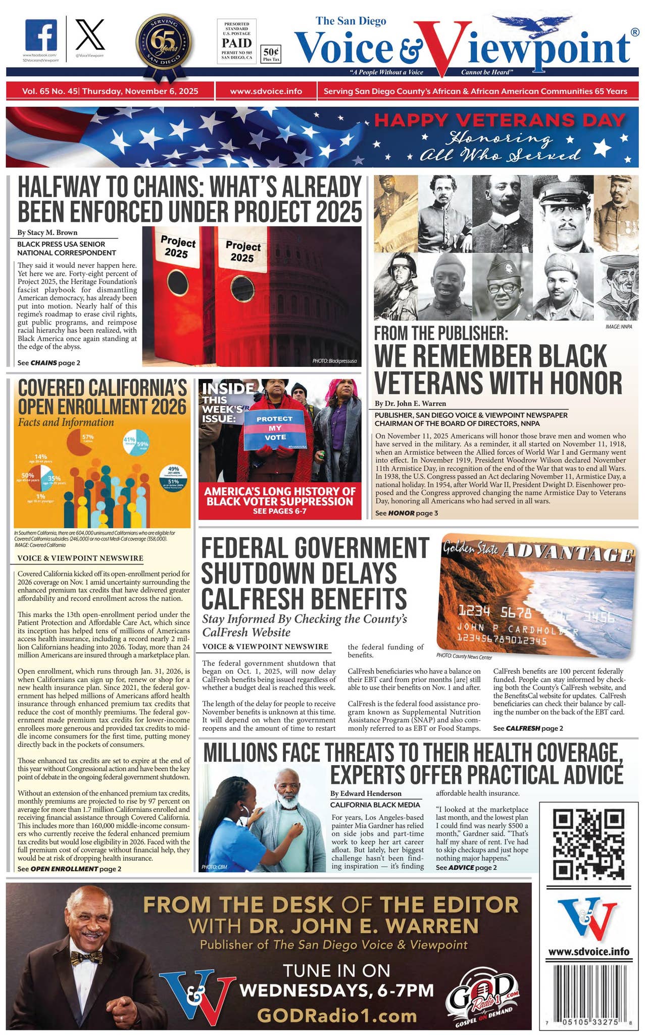 Vol 65 No. 45 Thursday, November 6, 2025 by SD Voice & Viewpoint - Issuu