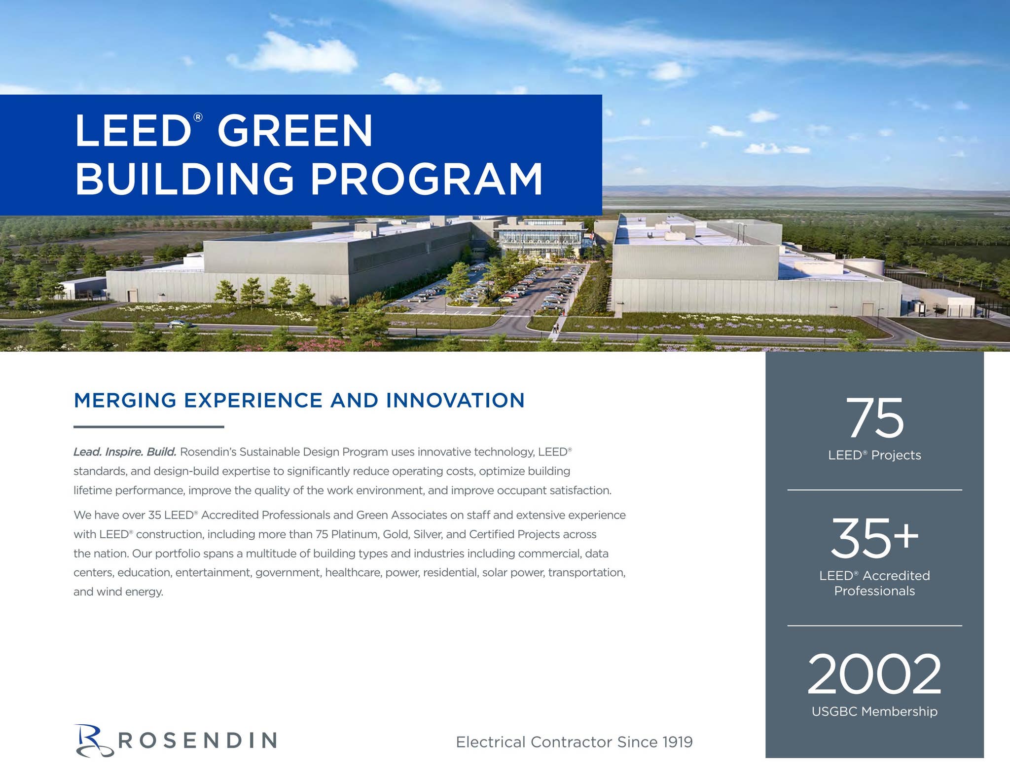 Greenbuild LEED Brochure by Rosendin - Issuu
