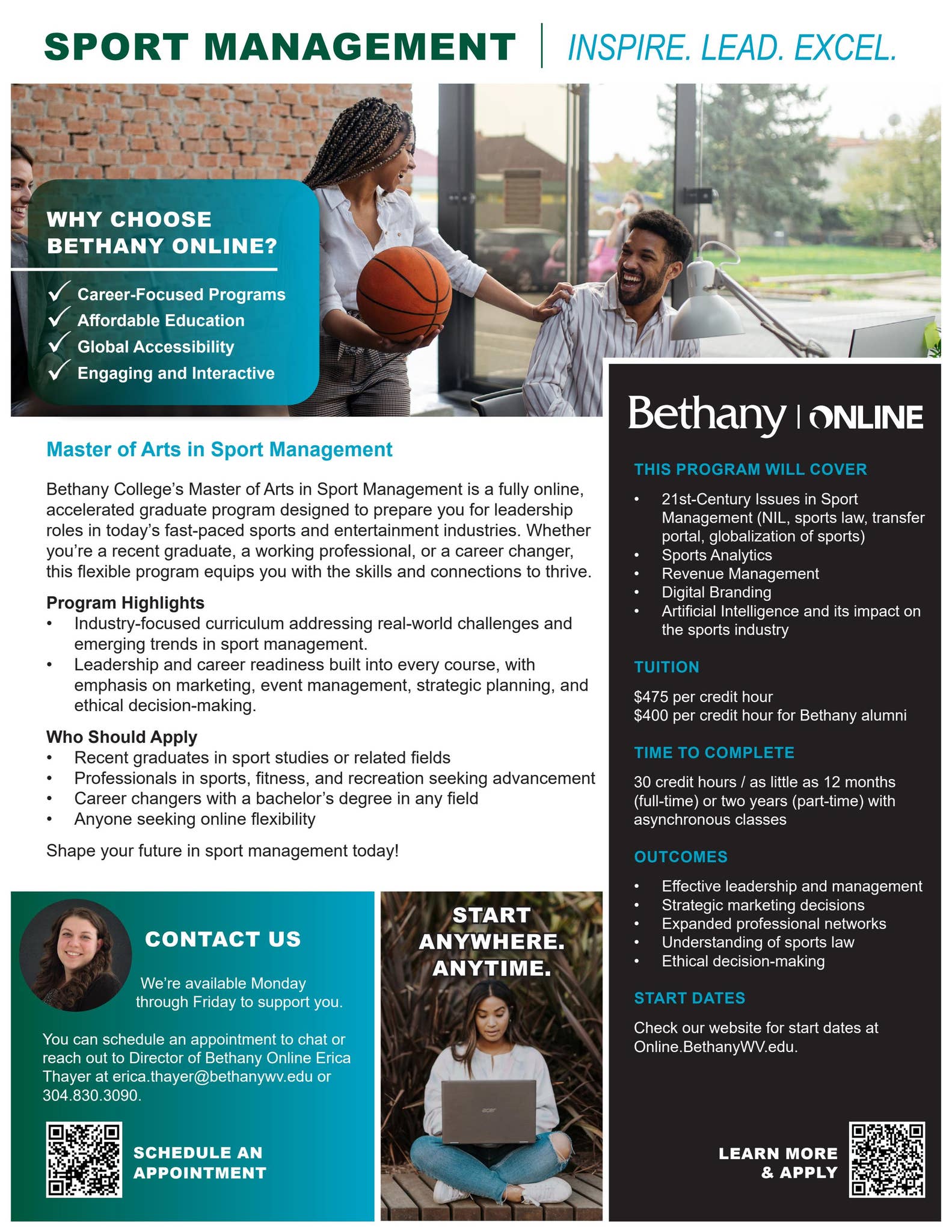 Bethany Online One Sheet - Sport Management by bethanywv0 - Issuu