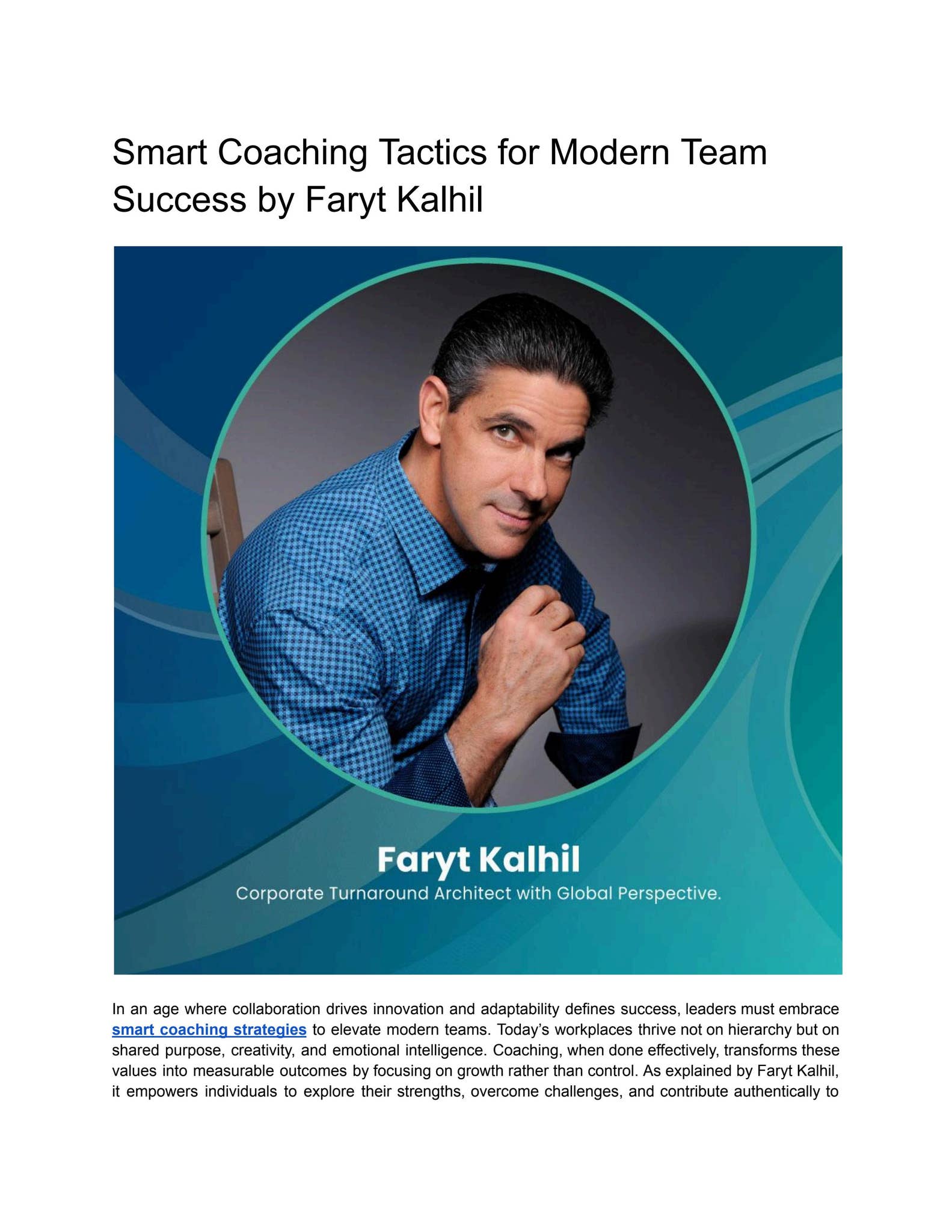 Smart Coaching Tactics for Modern Team Success by Faryt Kalhil - Issuu