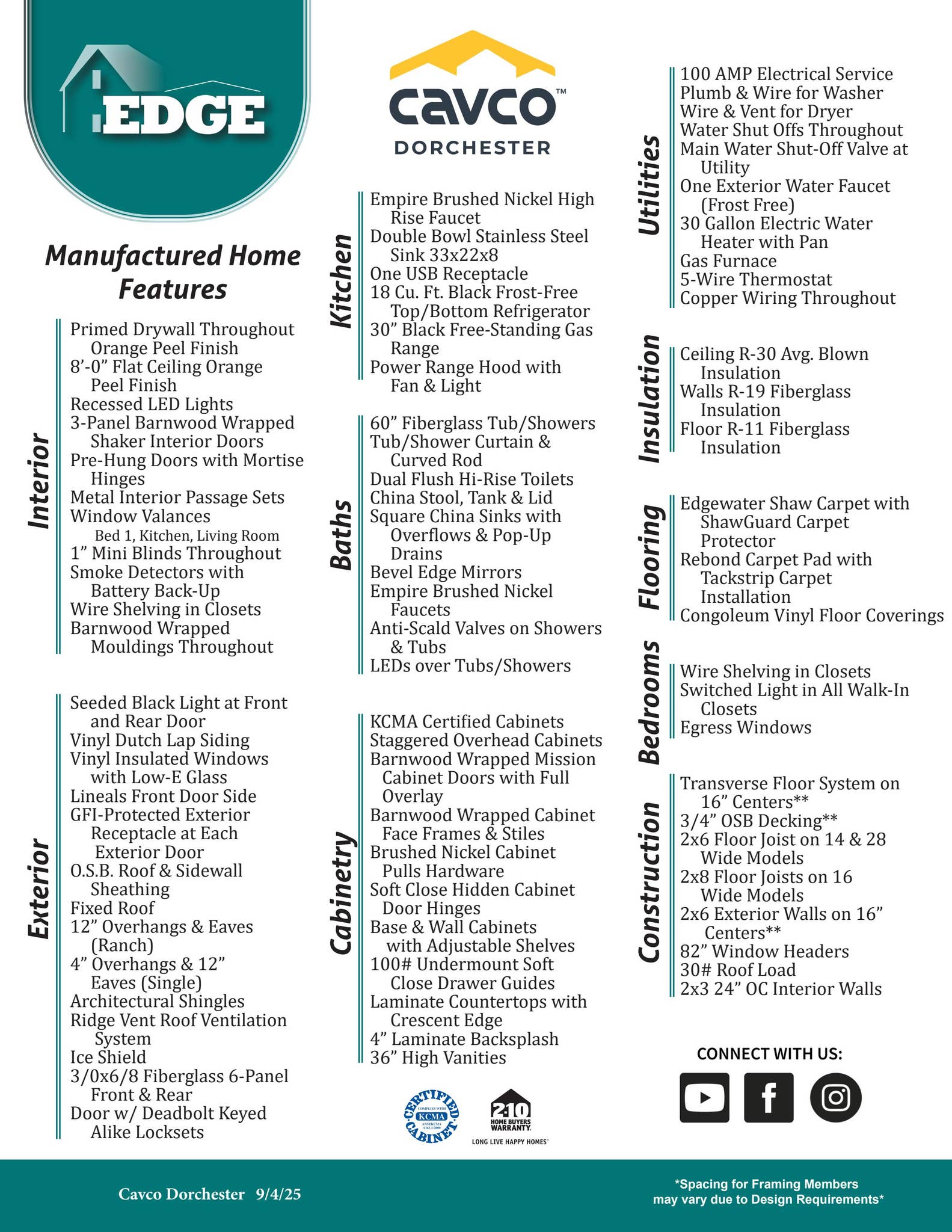 Edge Manufactured Standard Features by Commodore Homes, LLC - Issuu