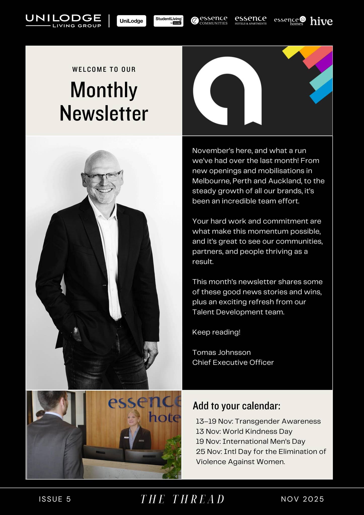 CEO Newsletter - UniLodge Living Group - Issue 5 by UniLodge_Group - Issuu