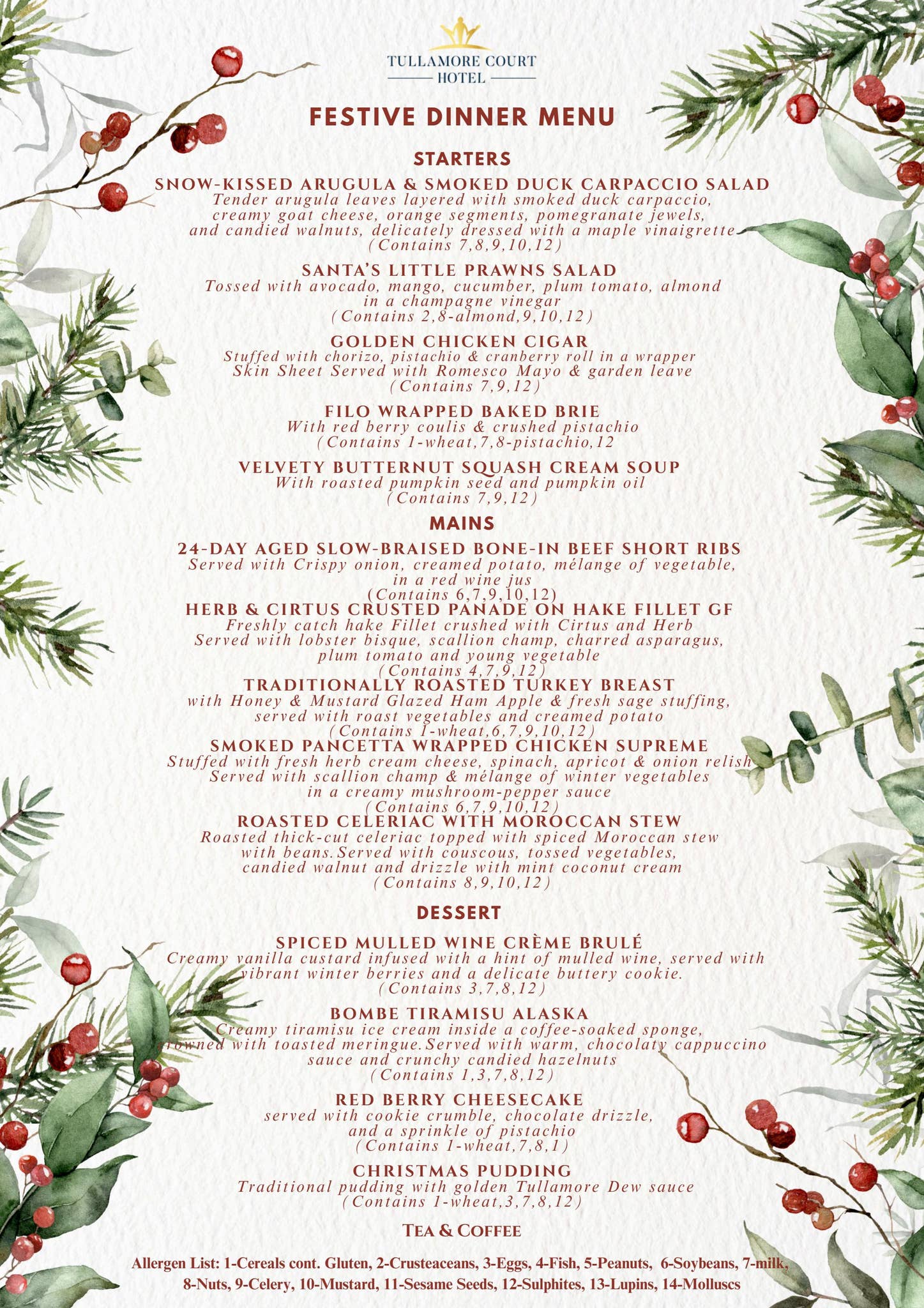 Tullamore Dinner Menu Christmas 2025 by iNUA Hospitality - Issuu