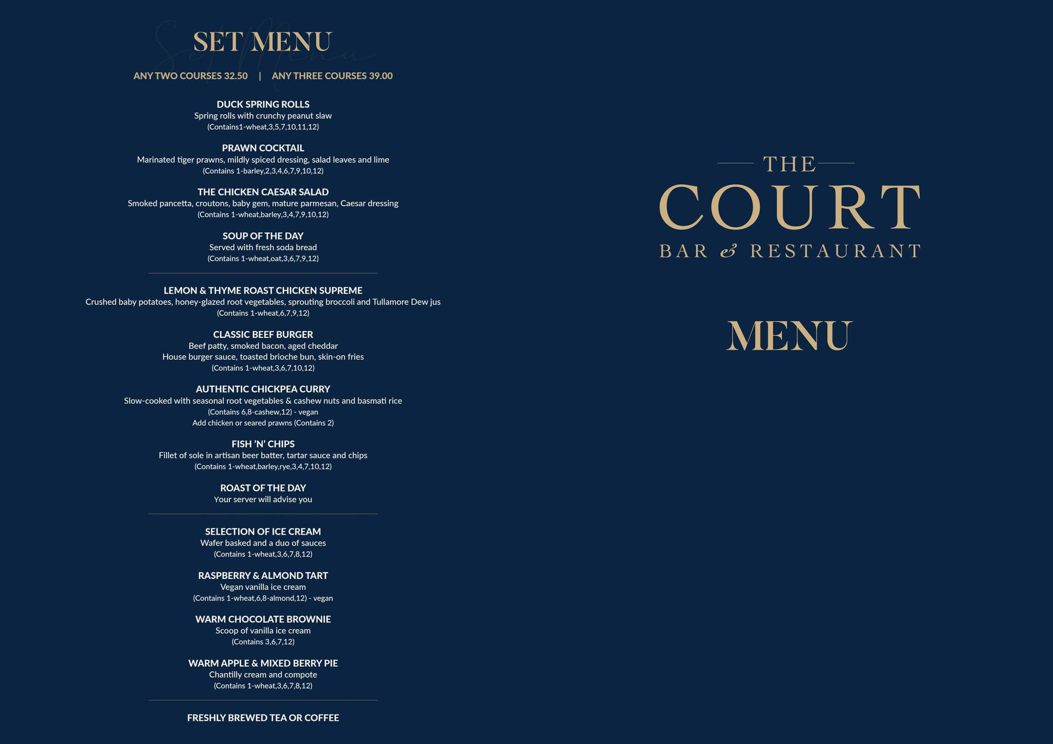 Tullamore The Court Dinner Menu by iNUA Hospitality - Issuu