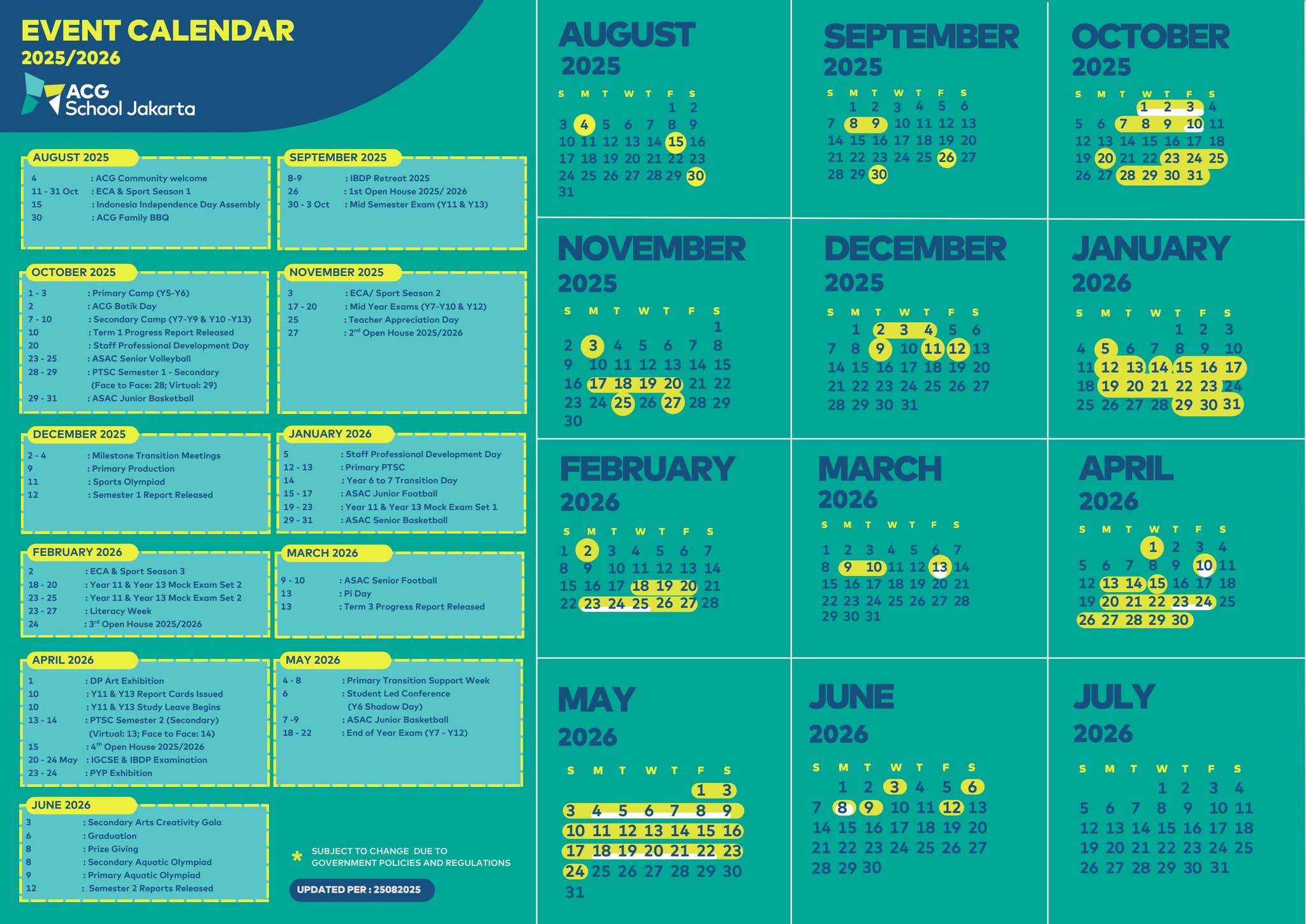 Event Calendar Academic Year 2025-2026 by ACG Schools - Issuu