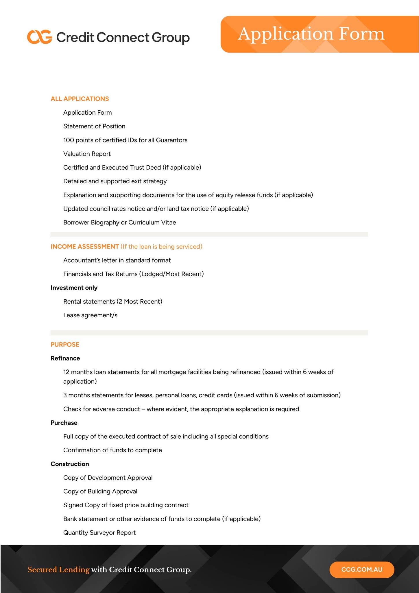 CCG Borrower Application by CreditConnect - Issuu