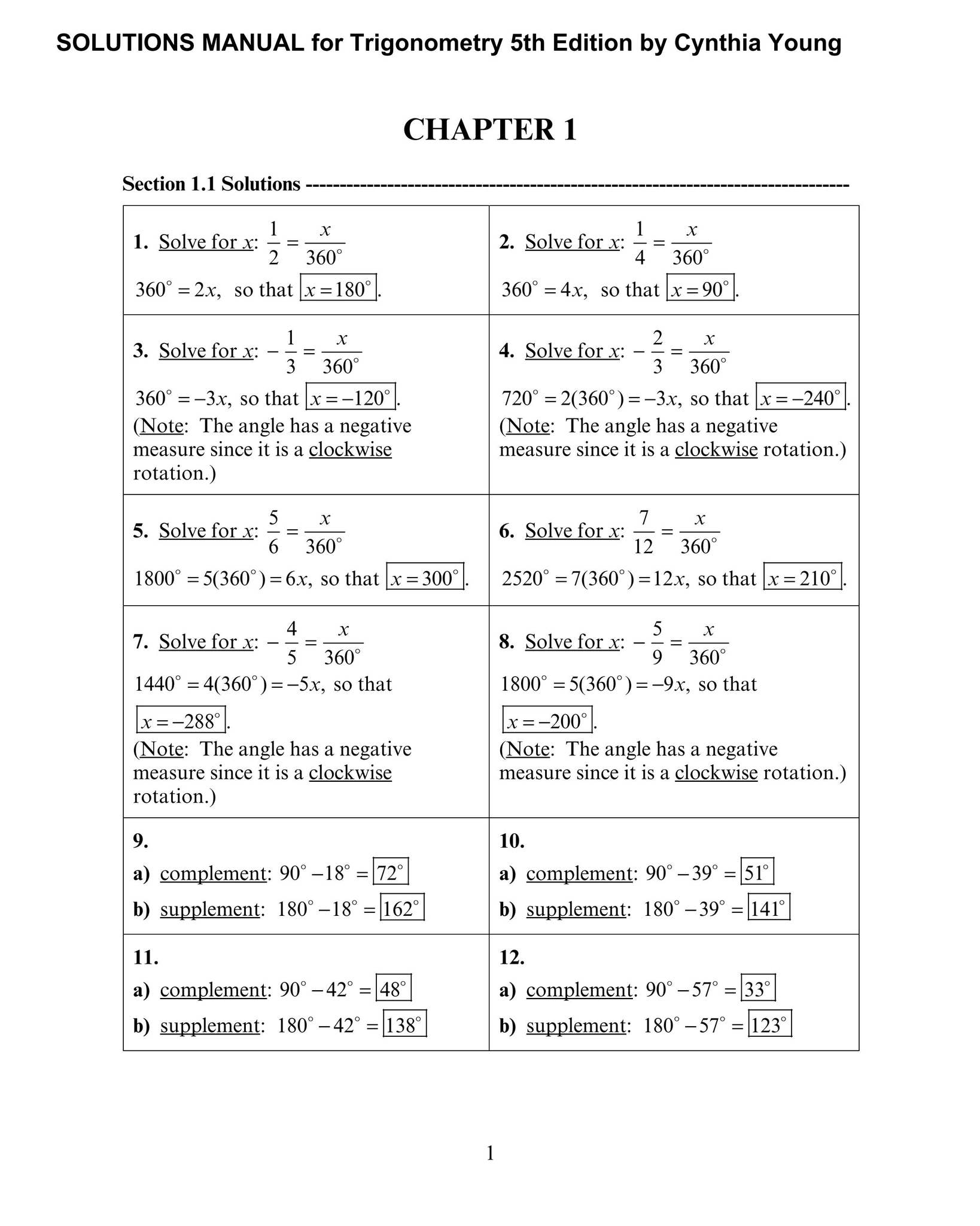SOLUTIONS MANUAL for Trigonometry 5th Edition by Cynthia Young by AllAcademicsCampus - Issuu