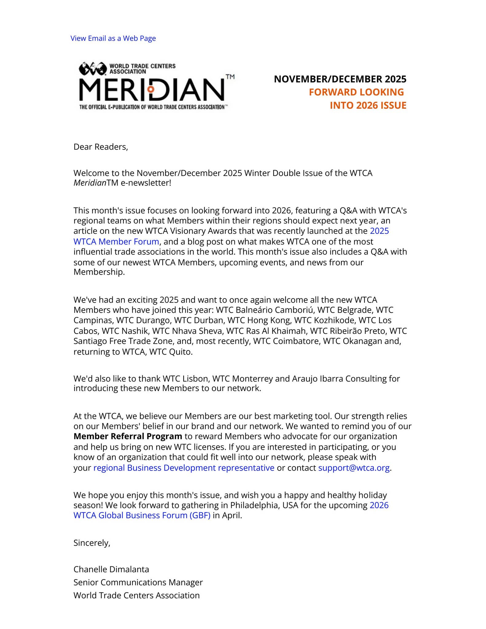 WTCA Meridian e-Newsletter November/December 2025 Issue by World Trade ...