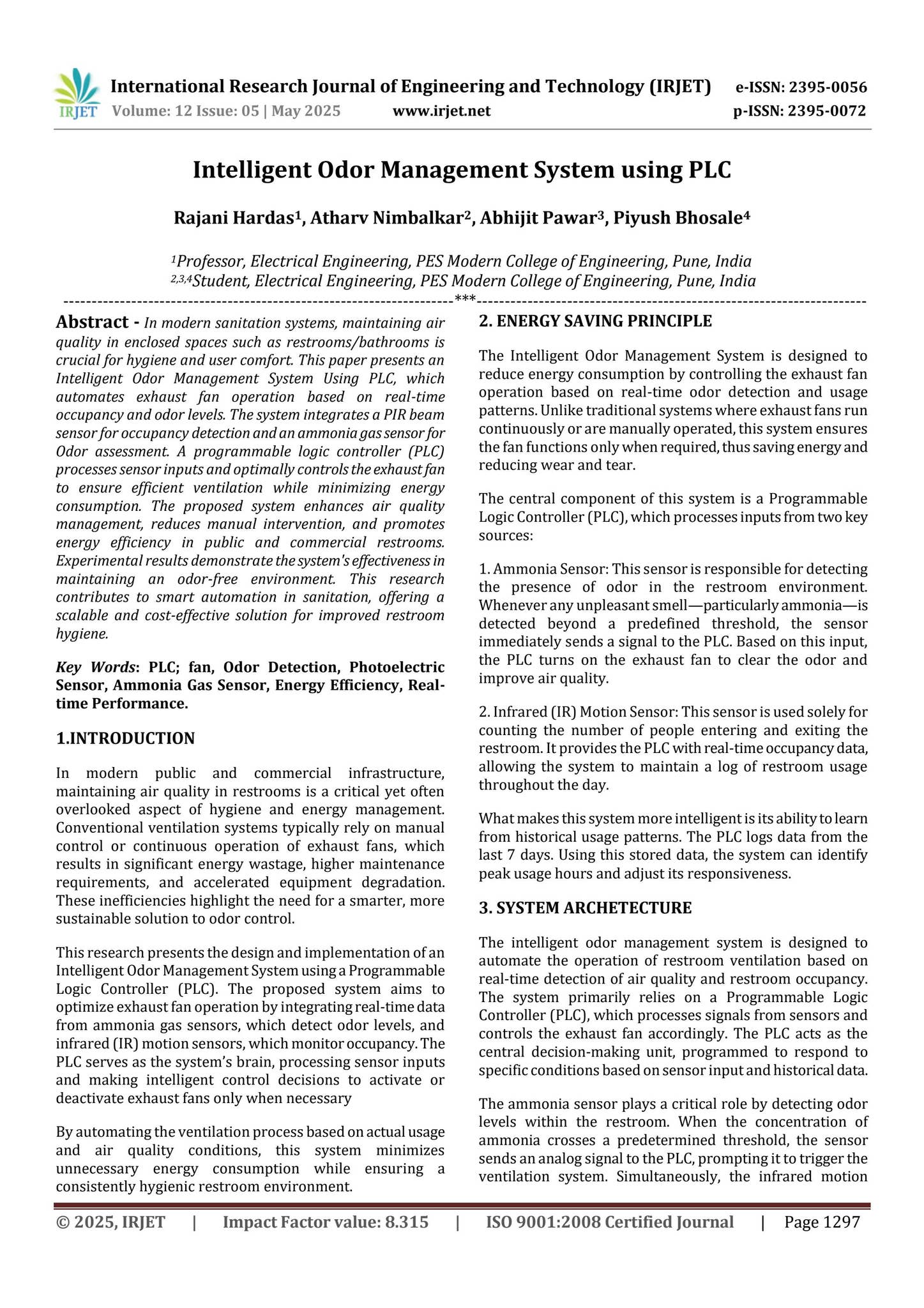 Intelligent Odor Management System using PLC by IRJET Journal - Issuu