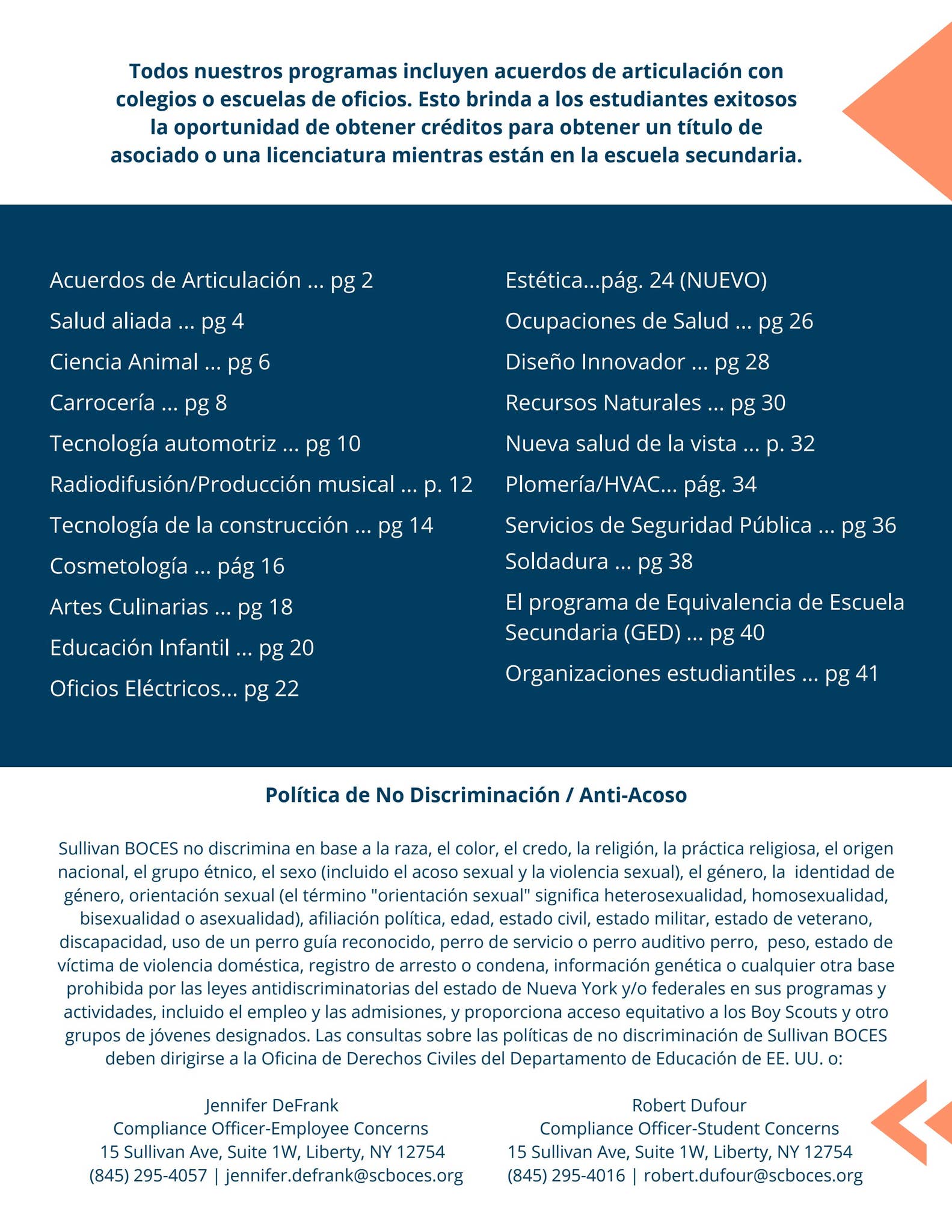 Career & Tech Center: Spanish Program Brochure by Sullivan BOCES ...