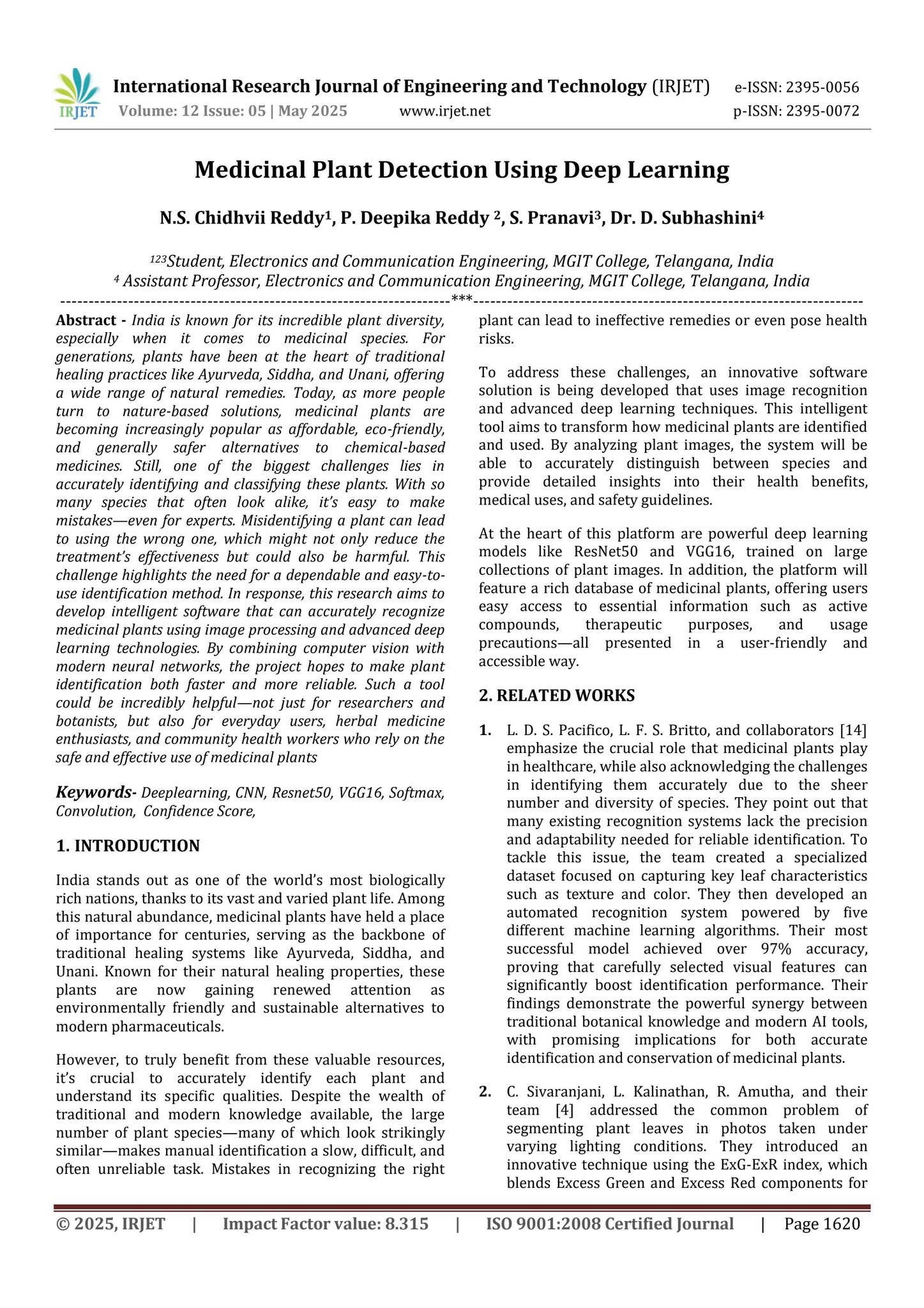 Medicinal Plant Detection Using Deep Learning by IRJET Journal - Issuu