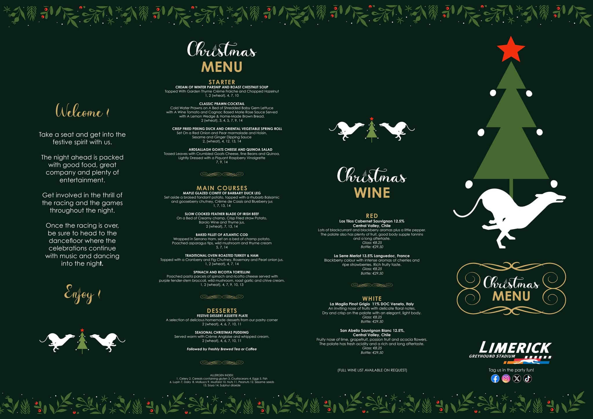 Christmas Menu 2025 - Limerick Greyhound Stadium by gogreyhoundracing ...