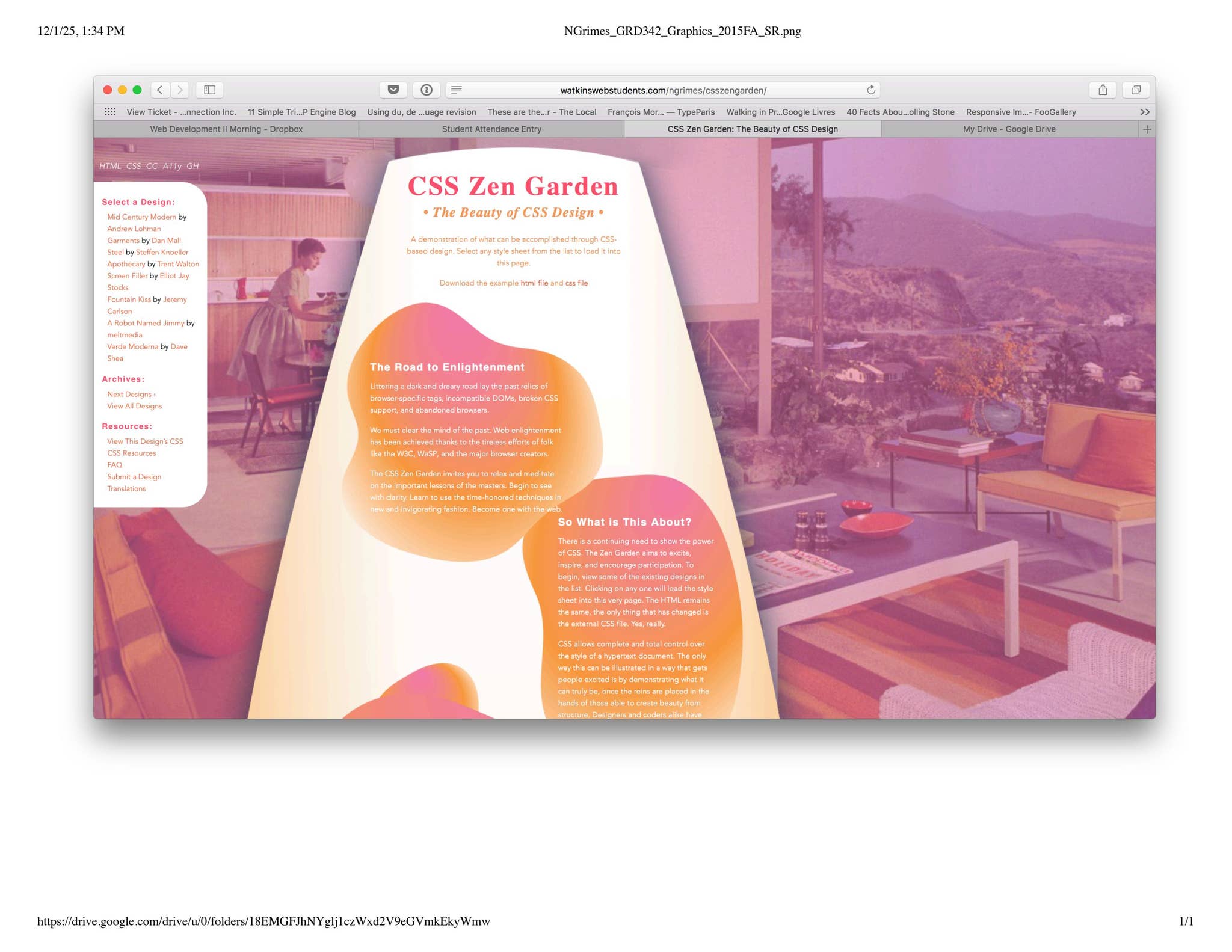 CSS Zen Garden Website - Noelle Grimes by Belmont Digital Repository ...