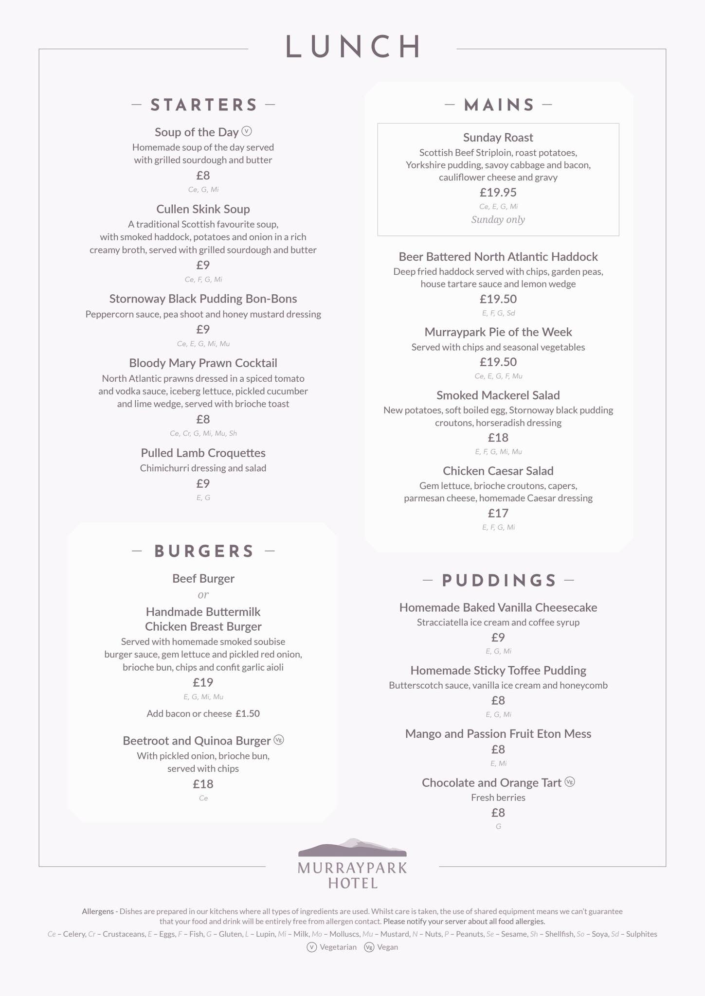 Murrarypark Hotel Lunch Menu by Crieff Hydro Family of Hotels - Issuu