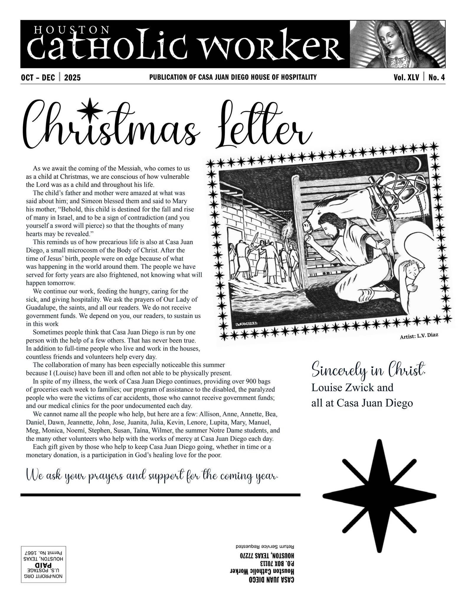 HCW newspaper. Oct 2025. Vol. XLV, No. 4. by Houston Catholic Worker ...