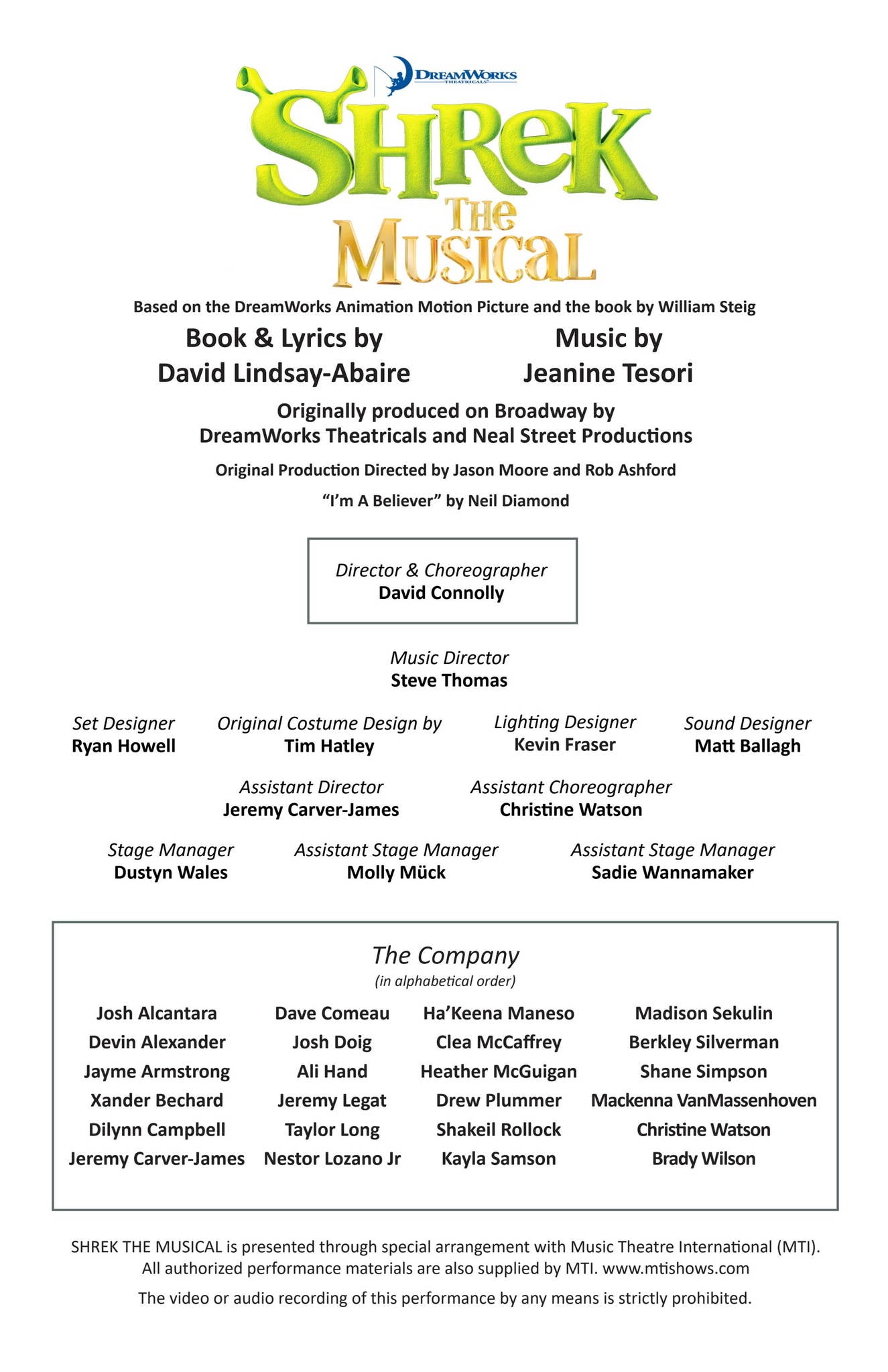 Shrek The Musical HFT by Drayton Entertainment - Issuu