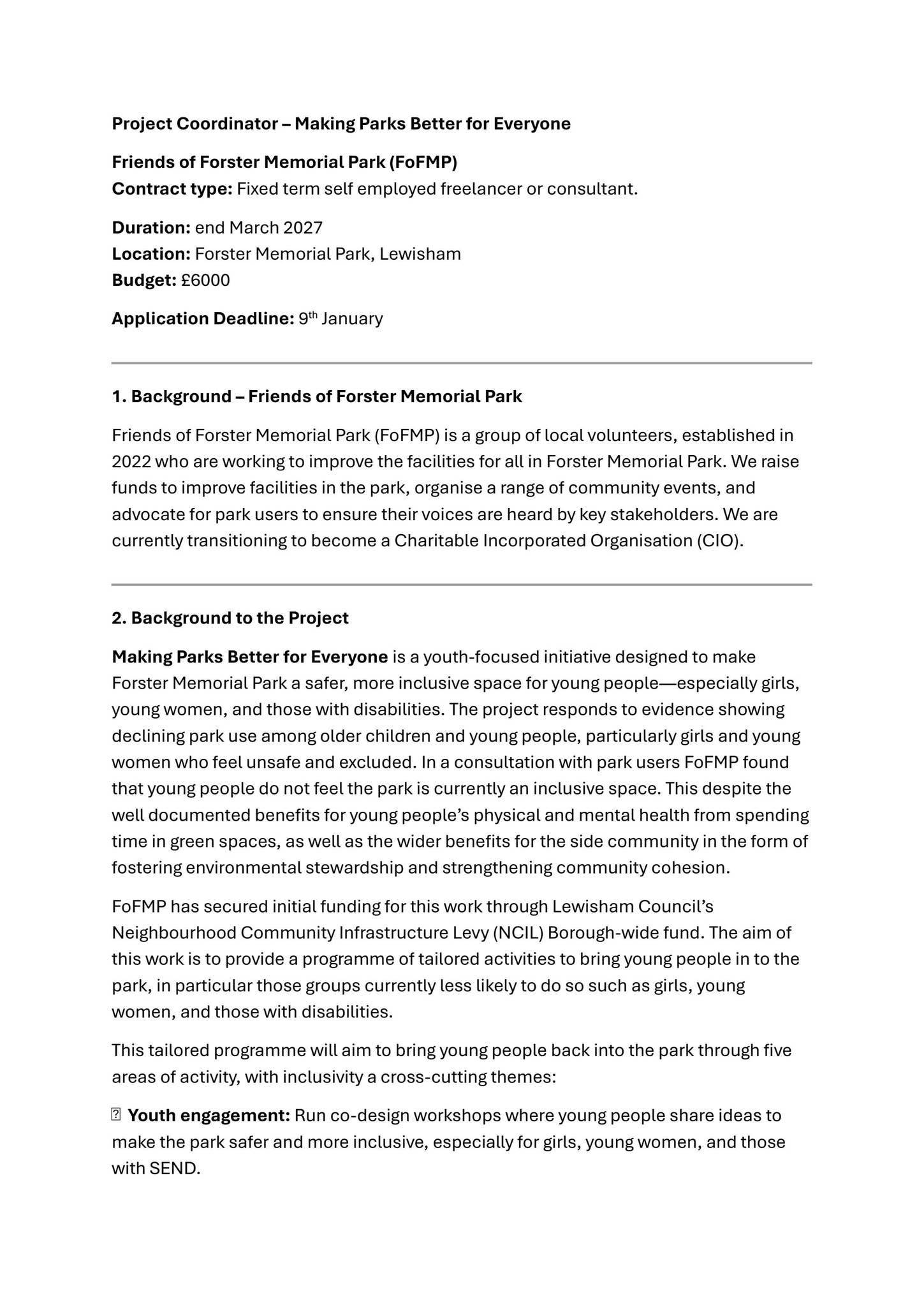Forster Park - Project coordinator by Forster Park - Issuu