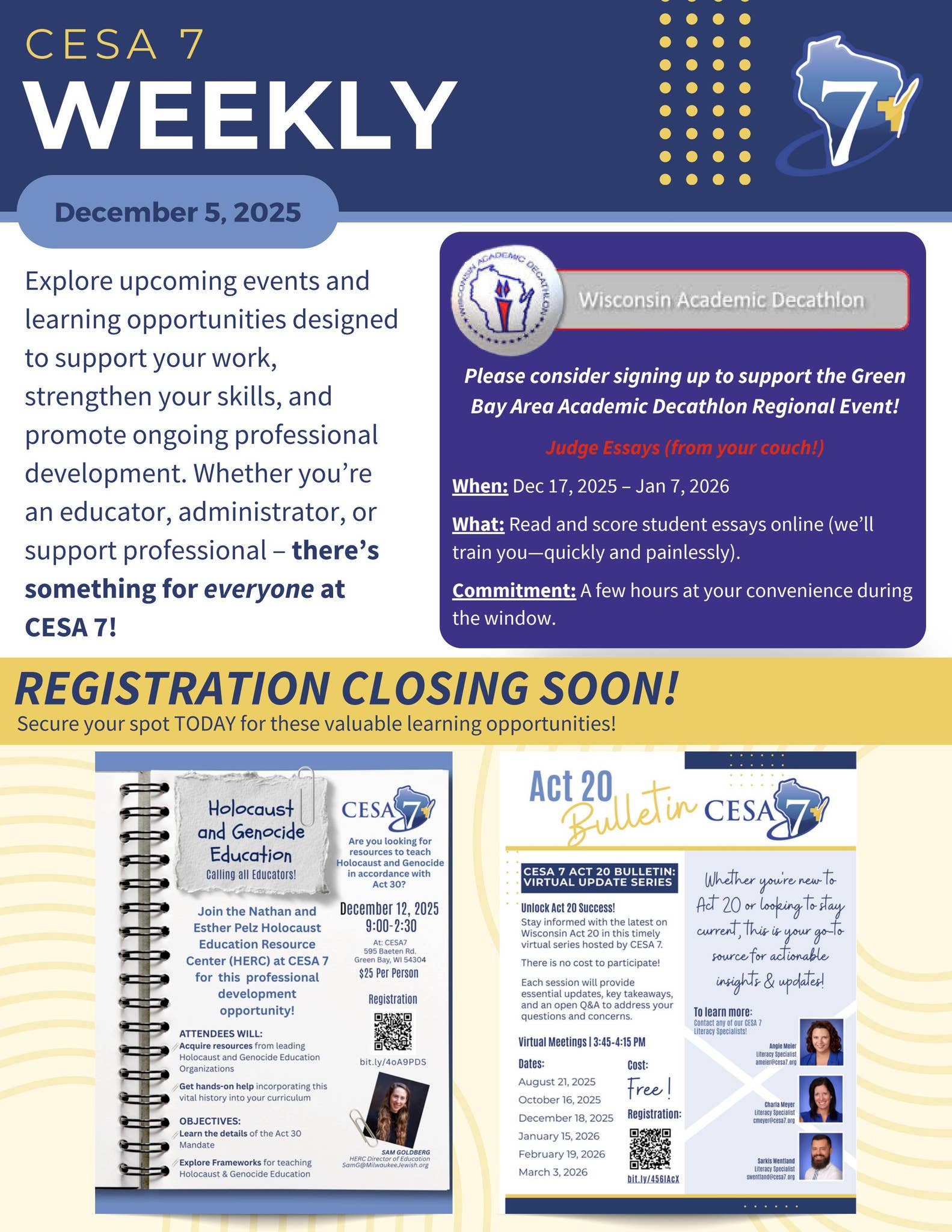 CESA 7 Weekly | Dec. 5, 2025 by CESA7 - Issuu