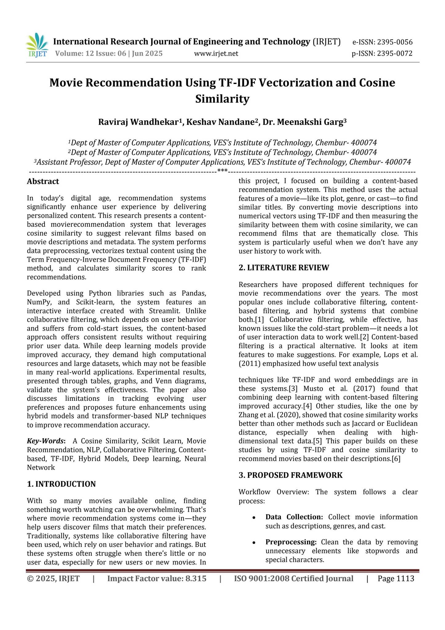 Movie Recommendation Using TF-IDF Vectorization and Cosine Similarity ...