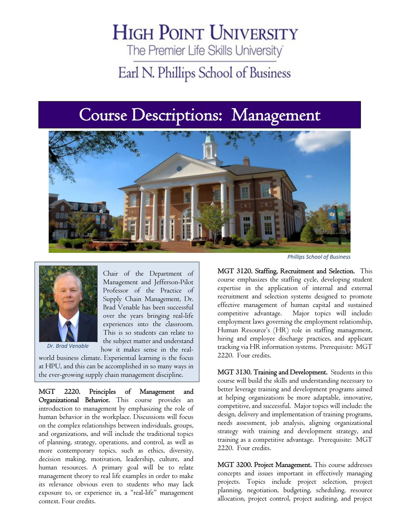 Management Course Descriptions 2025-2026 by High Point University - Issuu